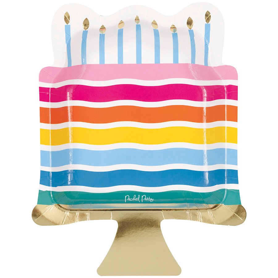Packed Party Birthday Cake Shaped Paper Plates - Shop Party decor at H-E-B