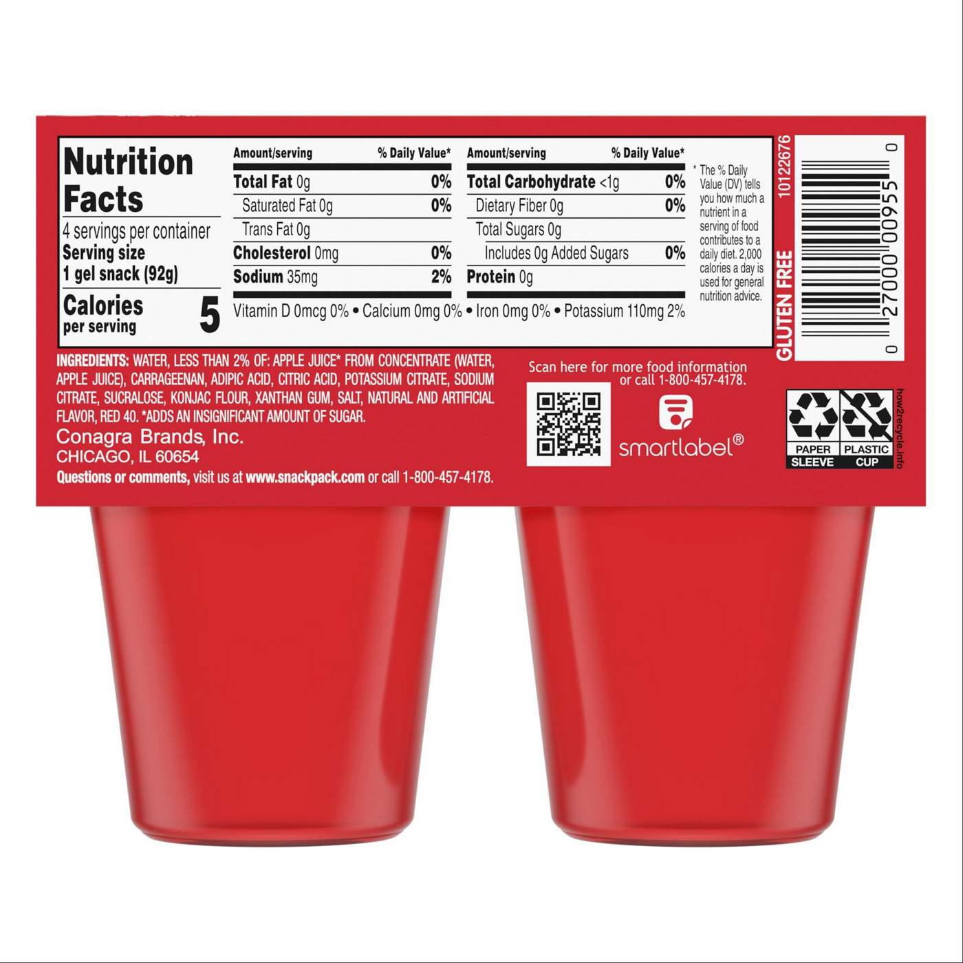 Snack Pack Sugar Free Strawberry Gel Cups - Shop Pudding & gelatin at H-E-B