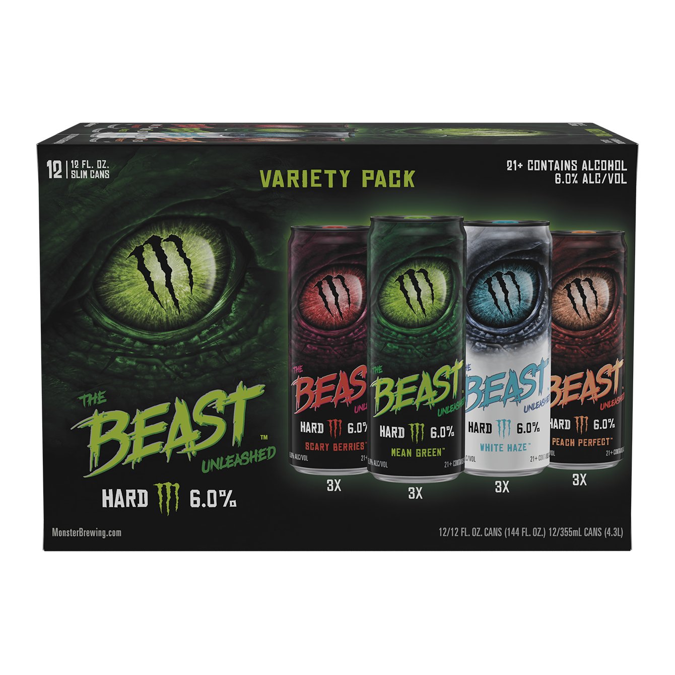 Monster The Beast Unleashed Monster Hard Seltzer Variety 12 pk Cans ...