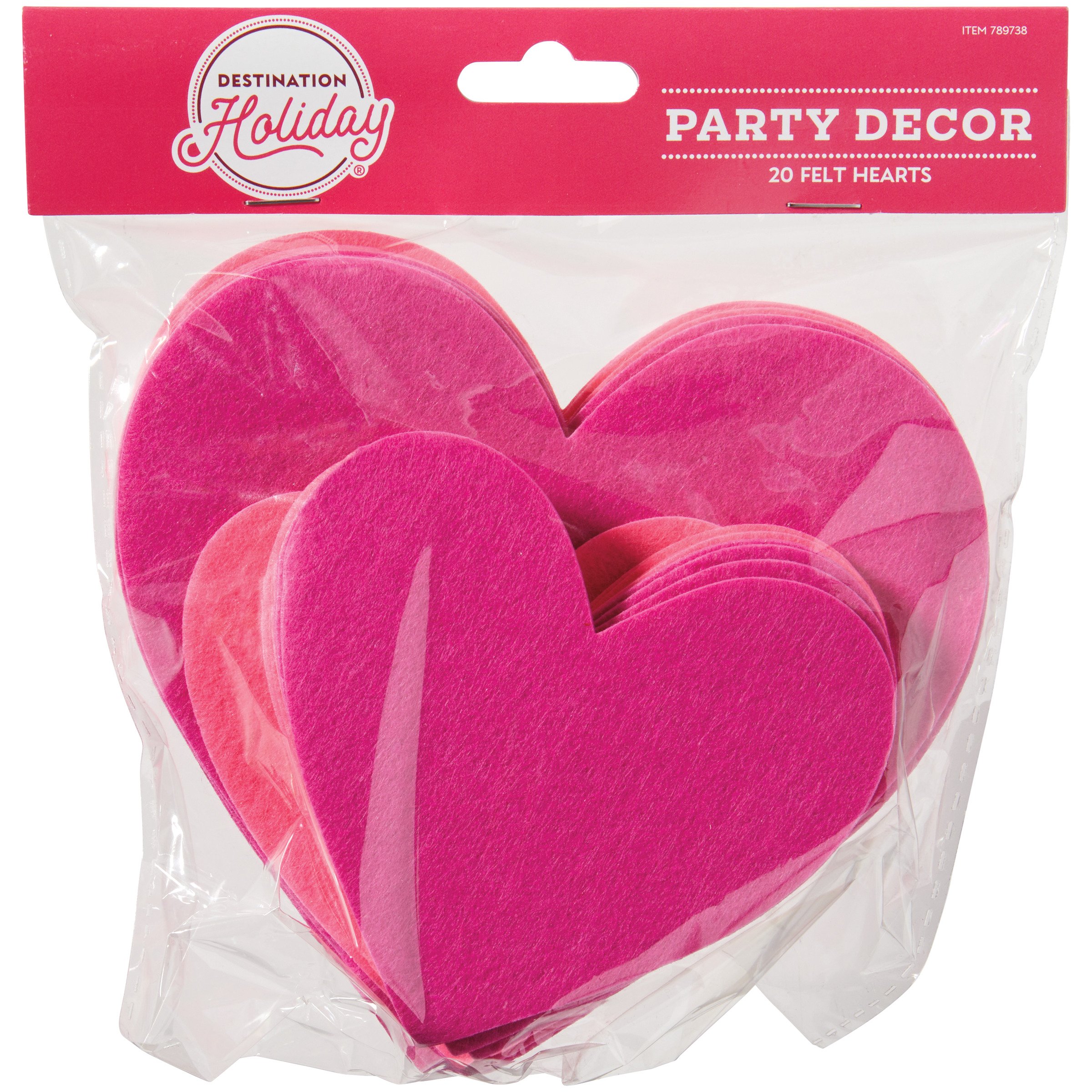Destination Holiday Valentine's Day Felt Hearts - Shop Party decor at H-E-B