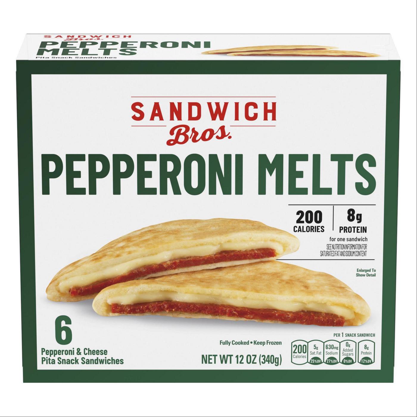 Sandwich Bros. Pepperoni Melts Pita Snack Sandwiches - Shop Sandwiches ...