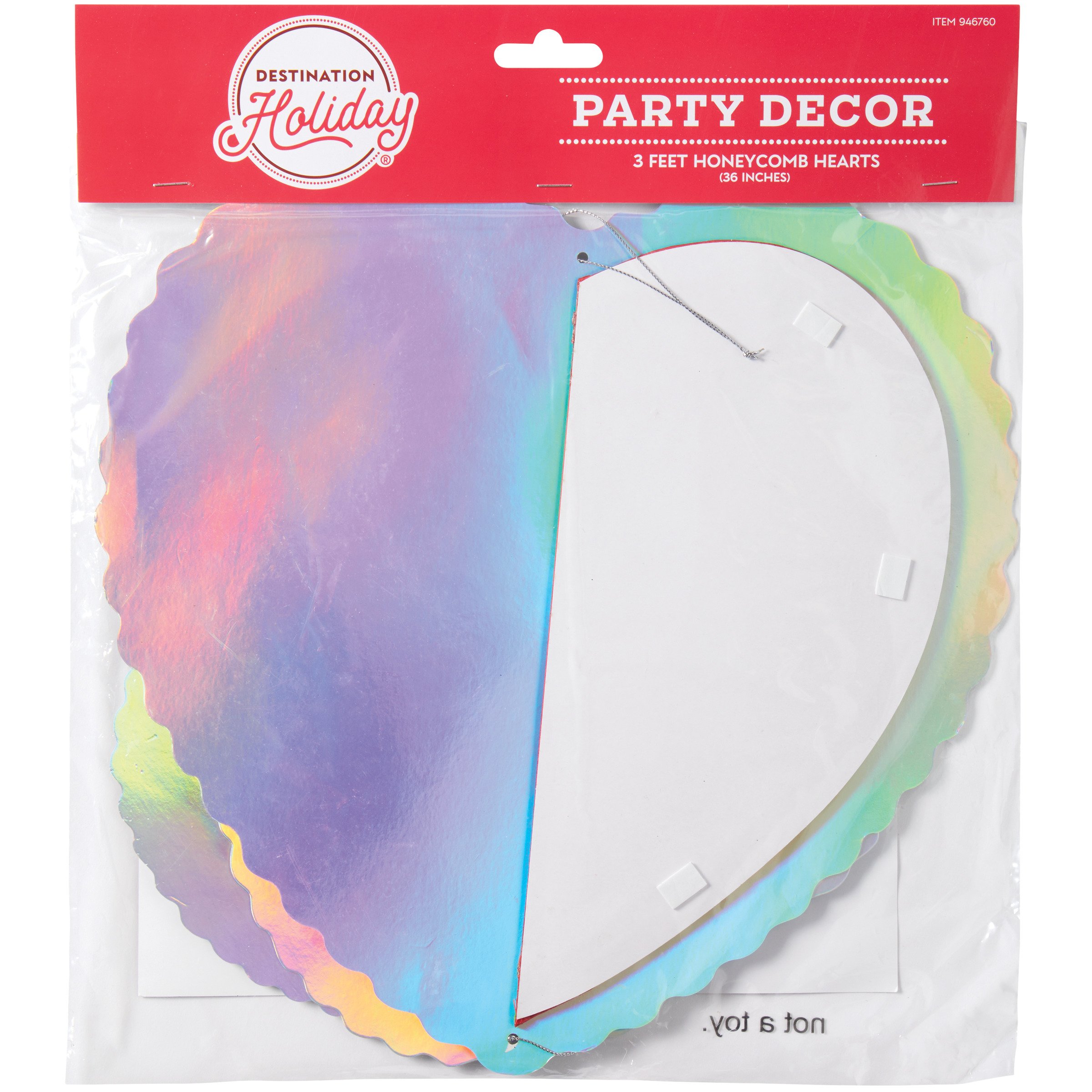 Destination Holiday Valentine's Day Honeycomb Heart Garland - Shop ...