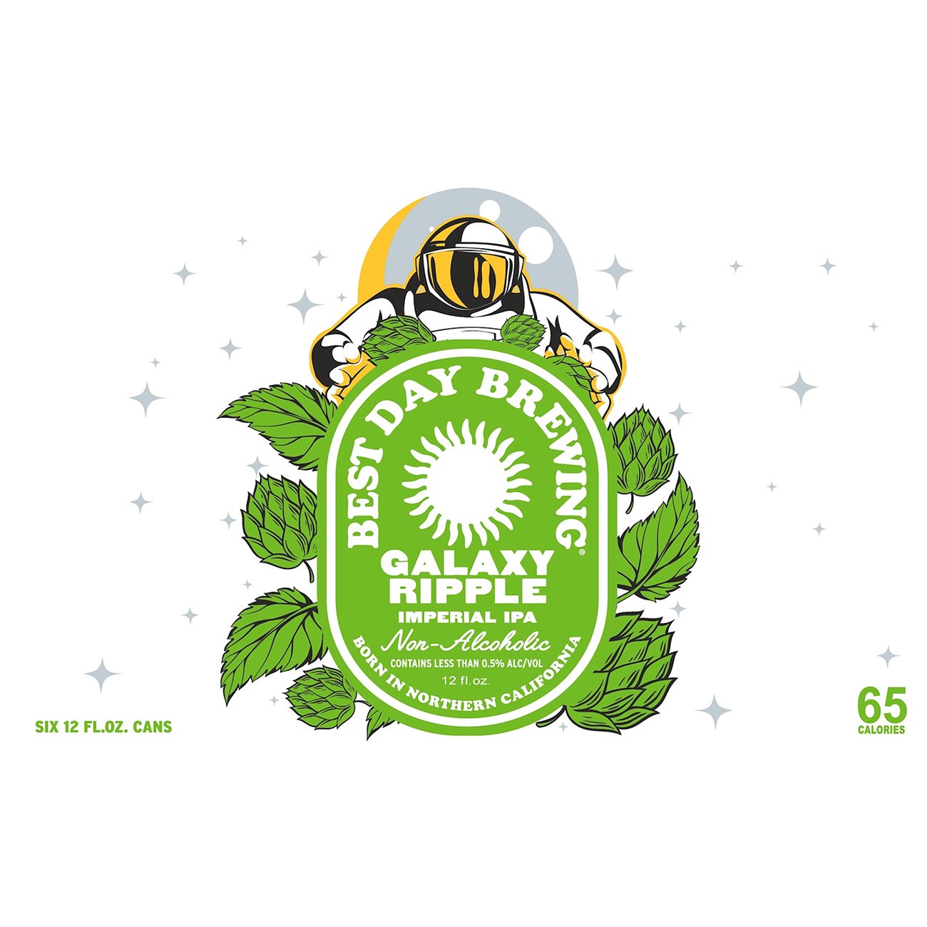 Best Day Brewing Galaxy Ripple Non-Alcoholic Double IPA Cans, 6 pk ...