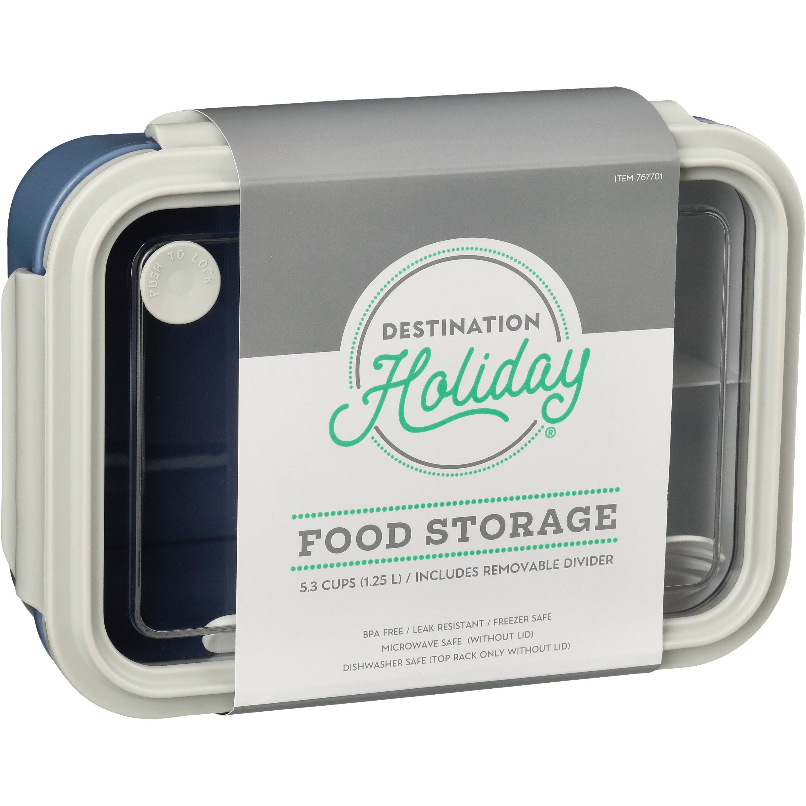 Destination Holiday Plastic Food Storage Container - Blue - Shop Food ...