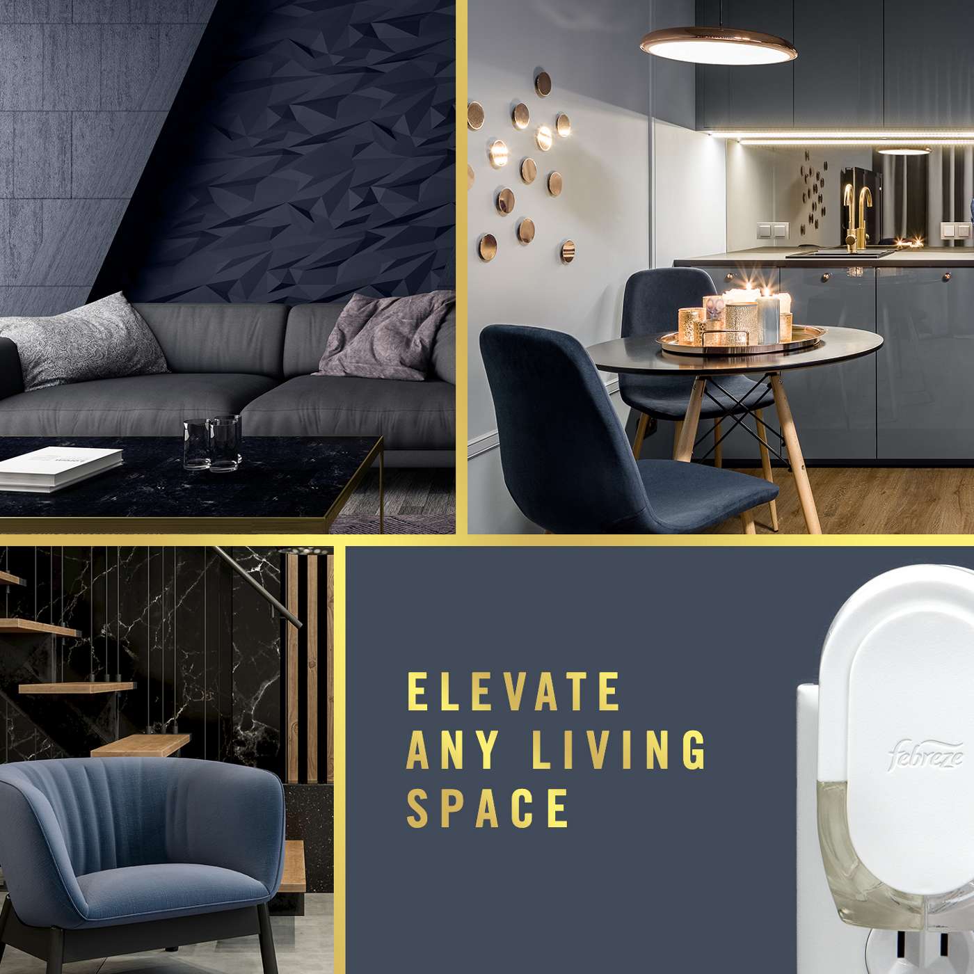 Febreze Luxe Plug In Air Freshener Odor-Fighting Scented Oil Refill ...