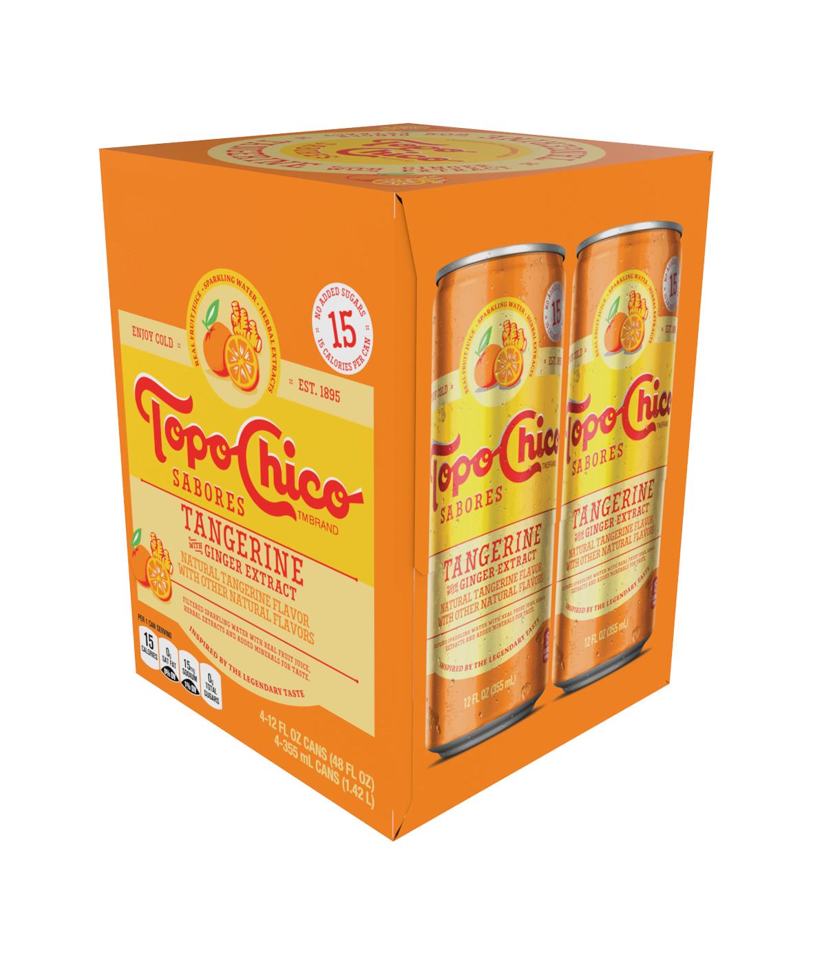 Topo Chico Sabores Tangerine with Ginger Sparkling Mineral Water 12 oz Cans - Shop Soda at H-E-B