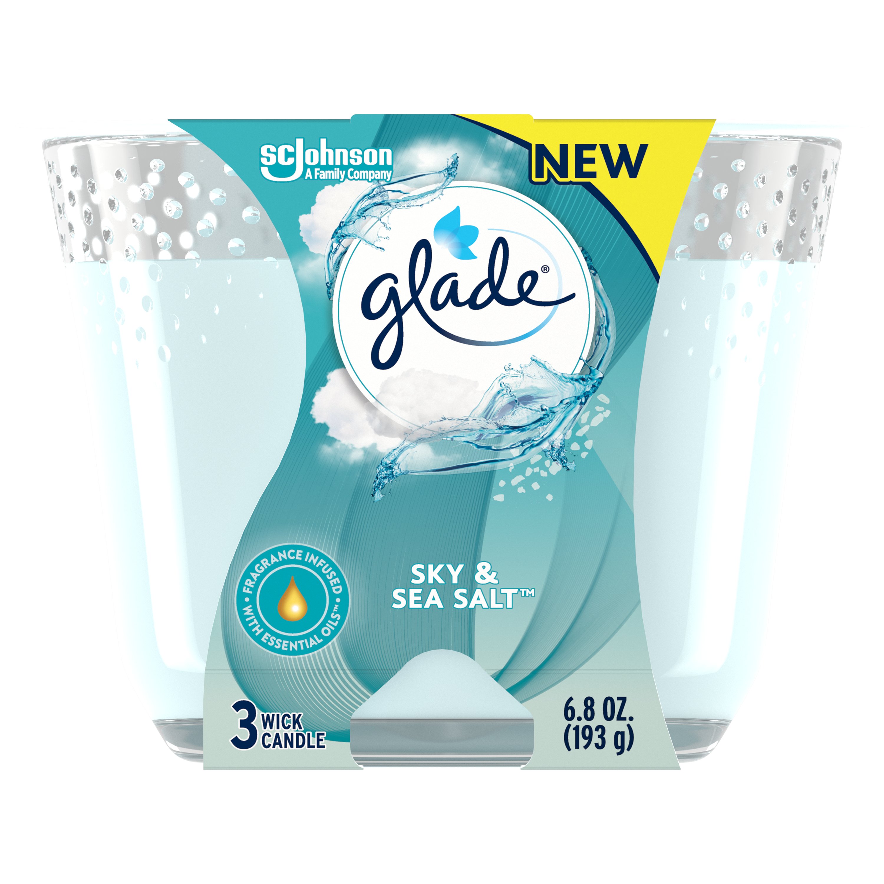 Glade Sky & Sea Salt 3 Wick Candle - Shop Candles at H-E-B