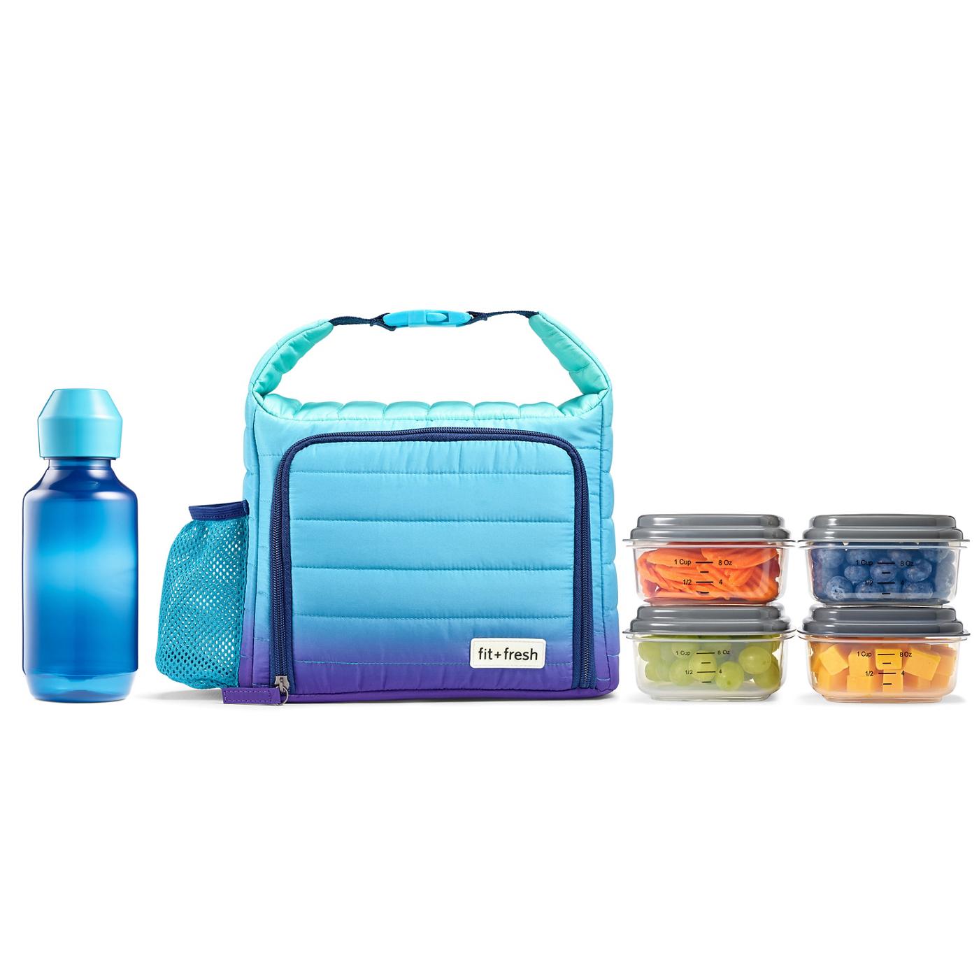 Fit + Fresh Willow Quilted Insulated Kids Lunch Kit - Ombre Blue - Shop ...