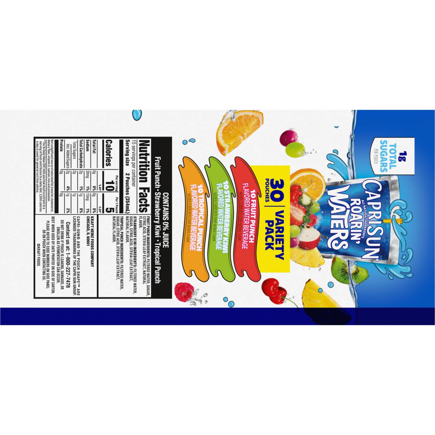 Capri Sun Roarin' Waters Water Beverage 30 pk Pouches - Variety Pack ...
