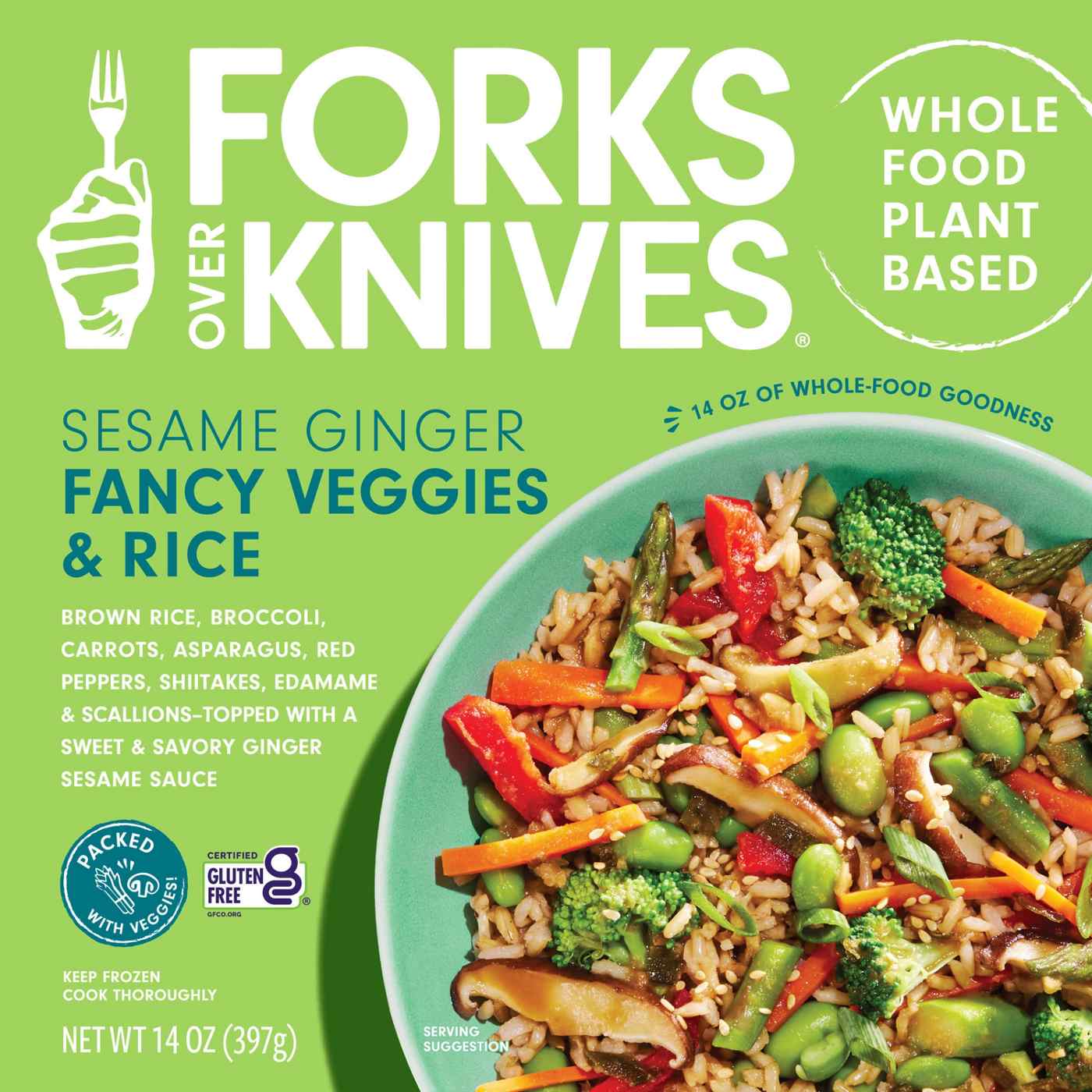 Forks Over Knives Plant Based Sesame Ginger Veggies And Rice Frozen Meal