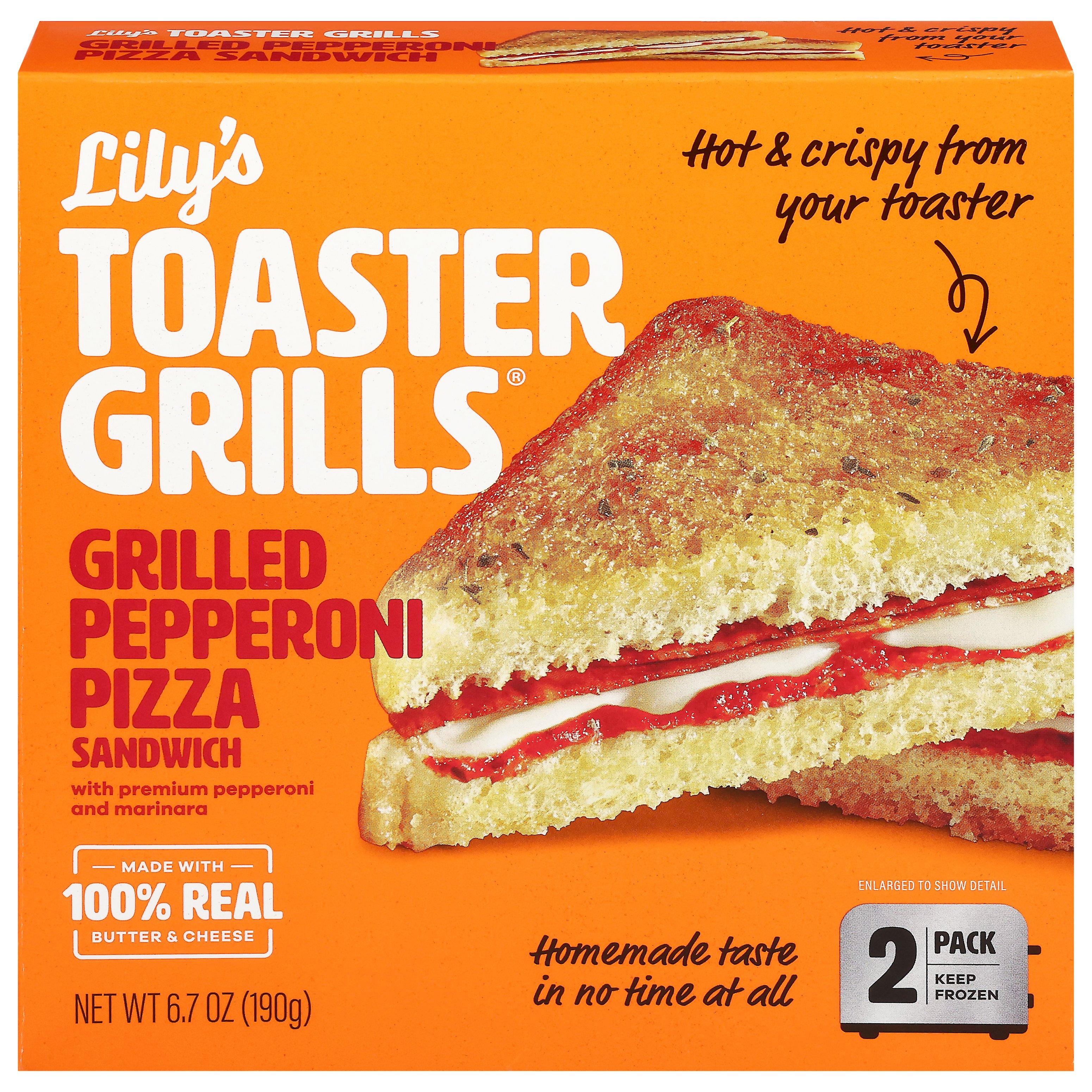 Lily s Toaster Grills Frozen Sandwiches Grilled Pepperoni Cheese