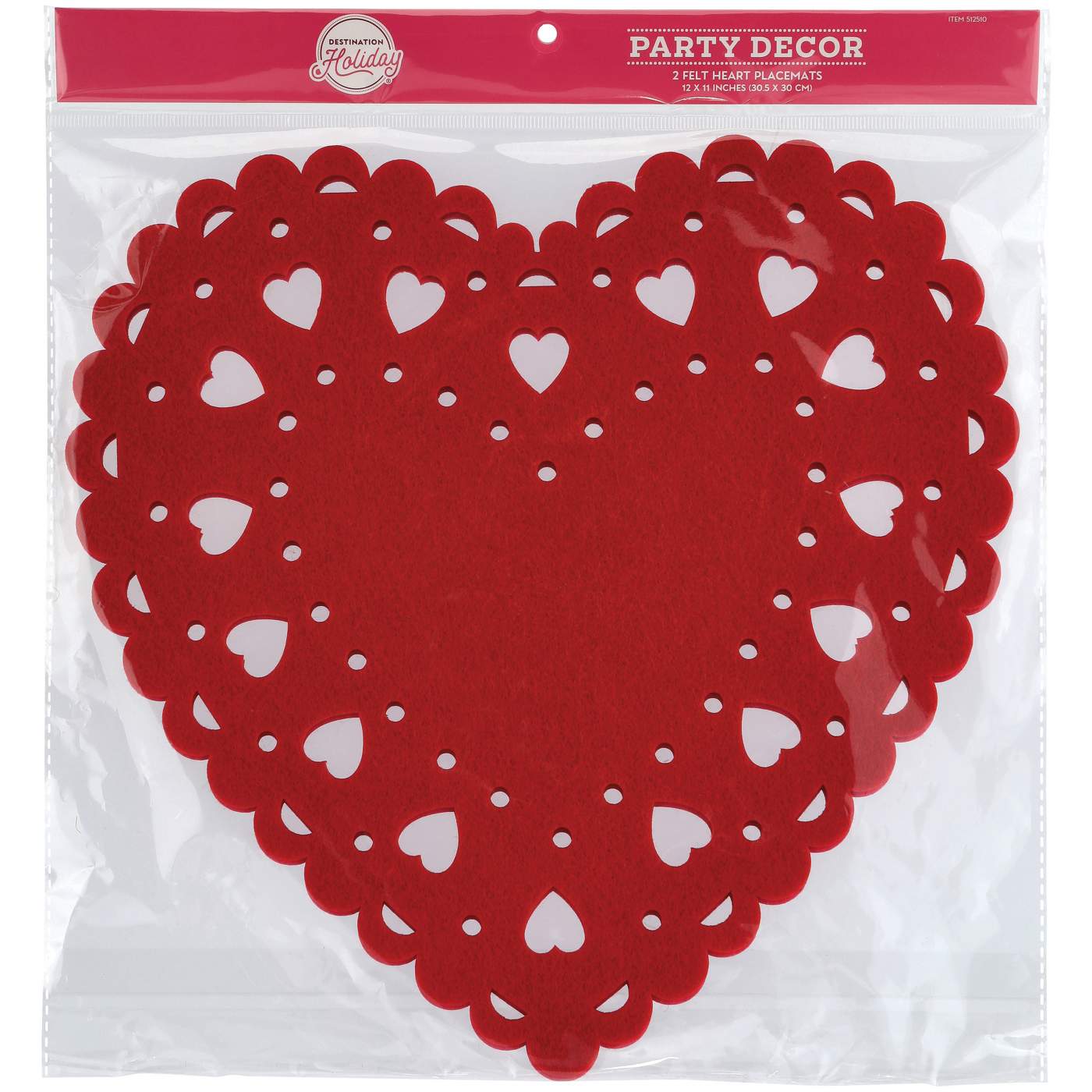 Destination Holiday Valentine's Day Felt Heart Placemat - Shop Party ...