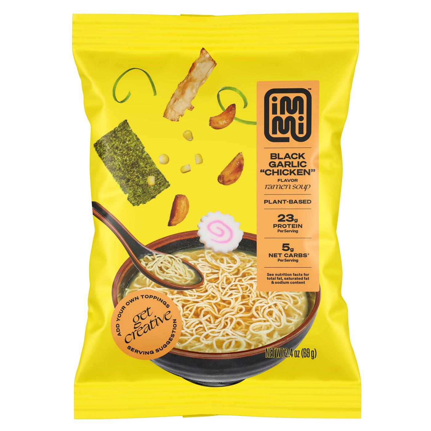 immi Vegan 28g Protein Black Garlic "Chicken" Ramen Soup - Shop Soups ...