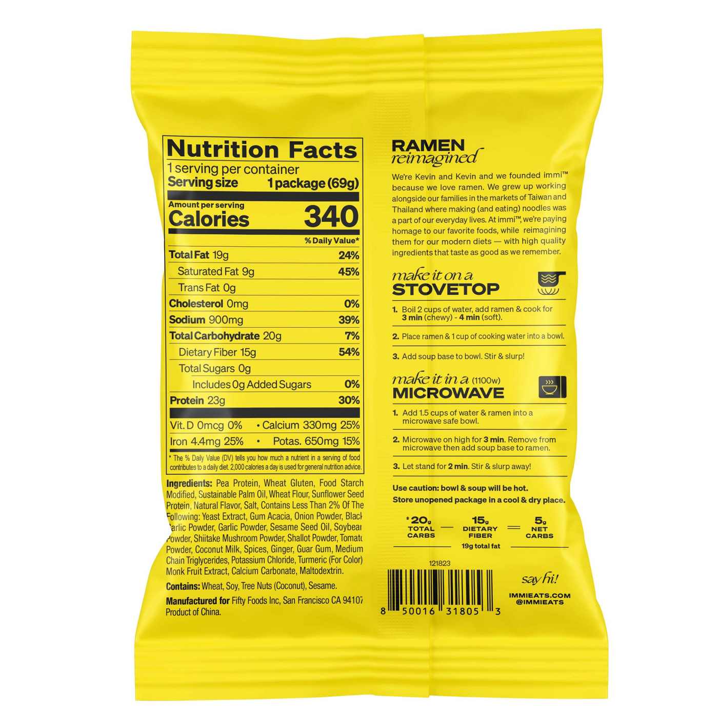 immi Vegan 28g Protein Black Garlic "Chicken" Ramen Soup - Shop Soups ...