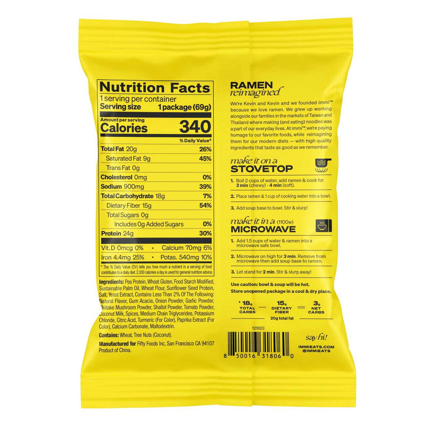 immi Vegan 28g Protein Tom Yum "Shrimp" Ramen Soup - Shop Soups & chili ...