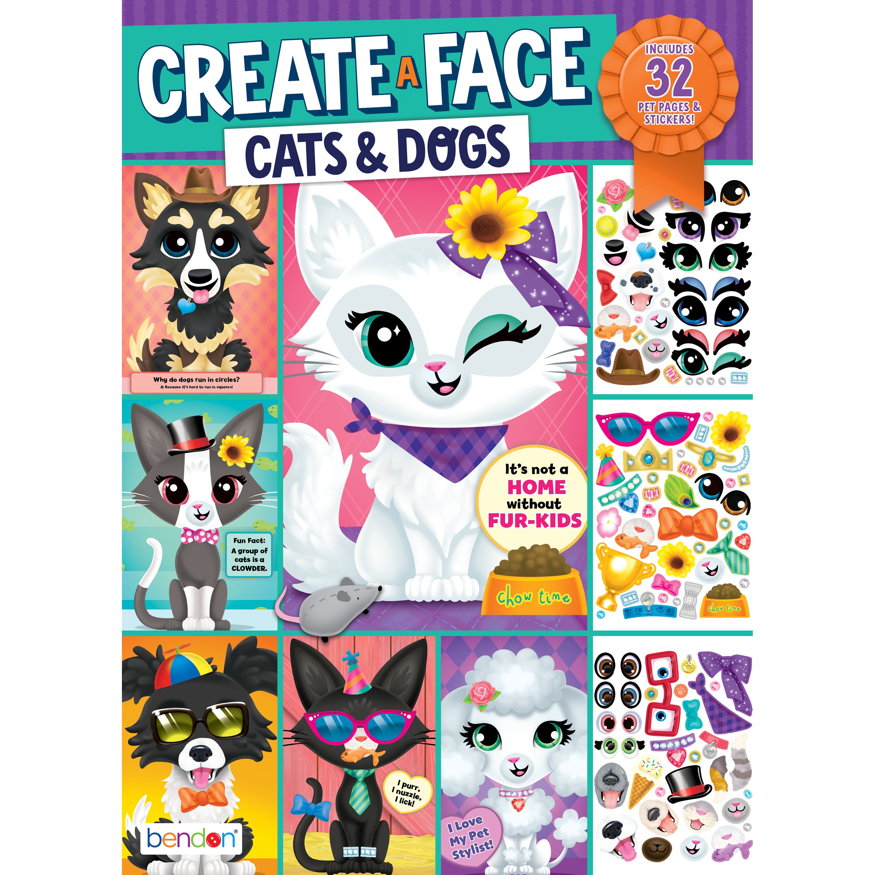 Bendon Creat A Face Cats & Dogs Sticker Book - Shop Books & coloring at ...