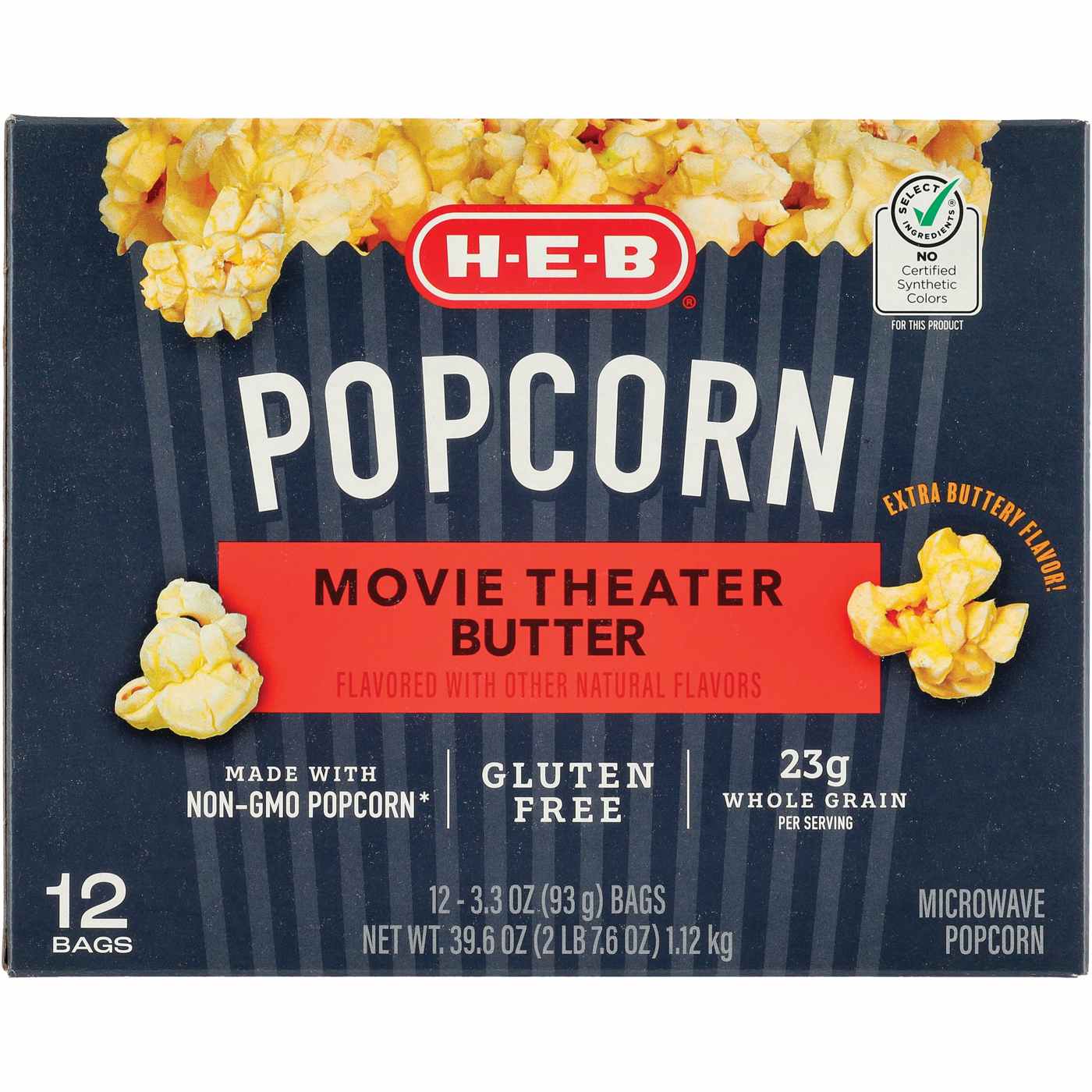 H-E-B Microwave Popcorn - Movie Theater Butter - Shop Popcorn at H-E-B