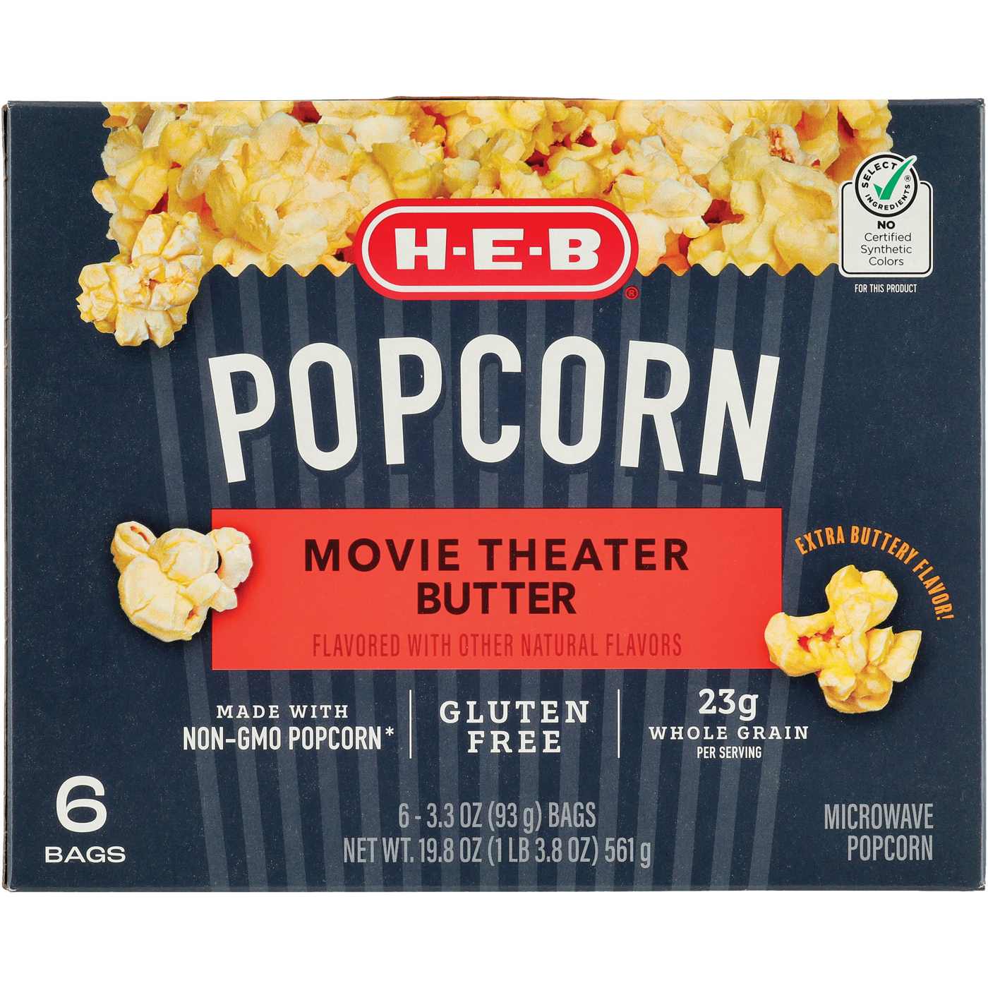 H-E-B Microwave Popcorn - Movie Theater Butter - Shop Popcorn at H-E-B