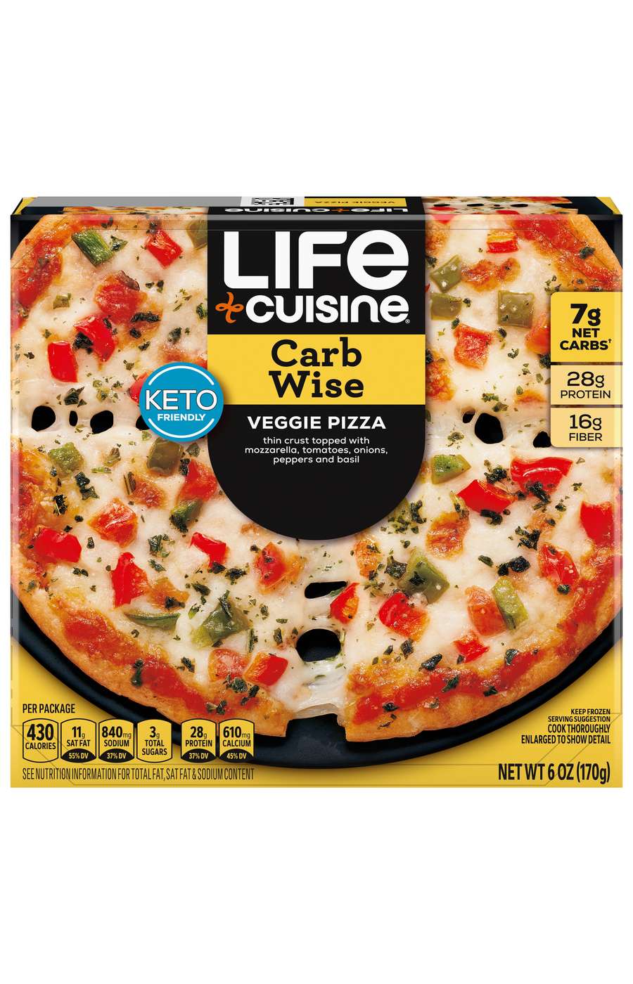 Life Cuisine Carb Wise Veggie Pizza Frozen Meal - Shop Entrees & sides ...