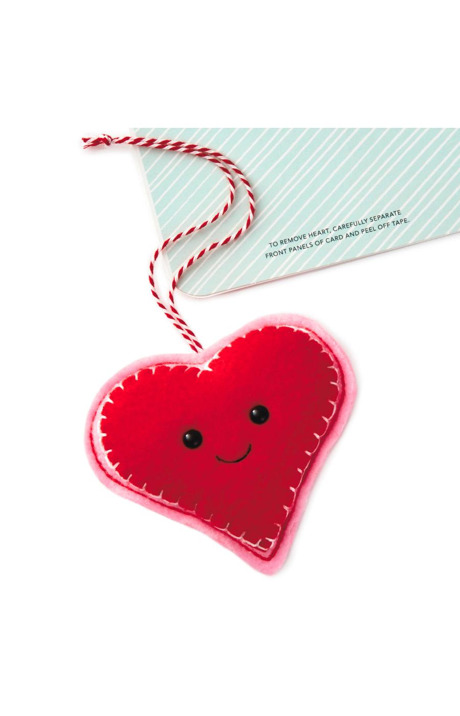 Hallmark Removable Felt Heart Ornament Signature Valentine's Day Card ...