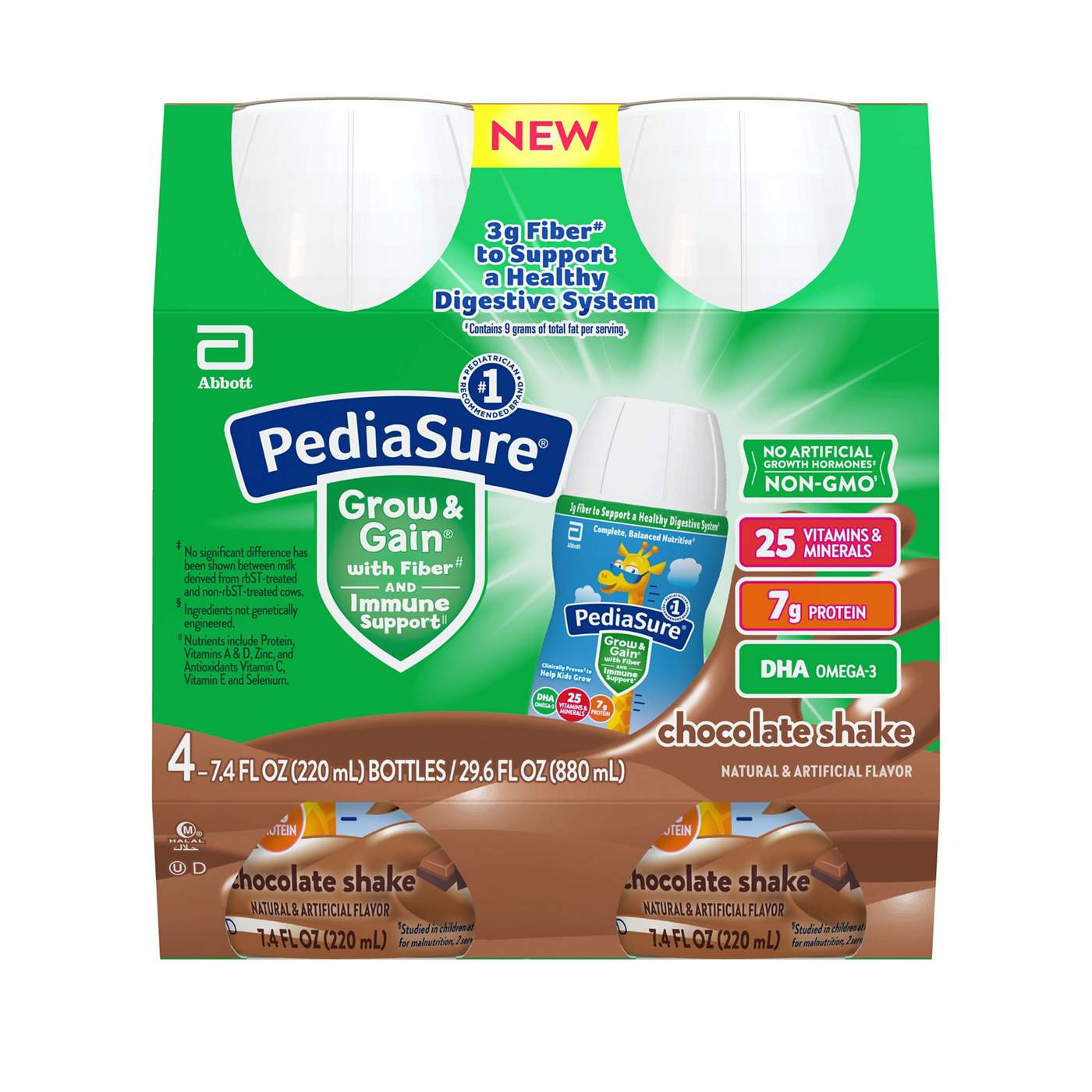 PediaSure Grow & Gain with Fiber Shake - Chocolate - Shop Electrolytes ...