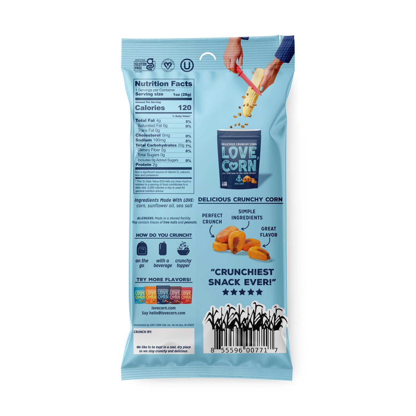 Love Corn Sea Salt Crunchy Corn - Shop Nuts & seeds at H-E-B