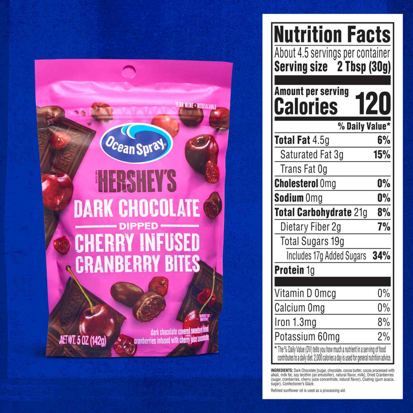 Ocean Spray Hershey's Dark Chocolate Dipped Cherry Cranberry Bites ...