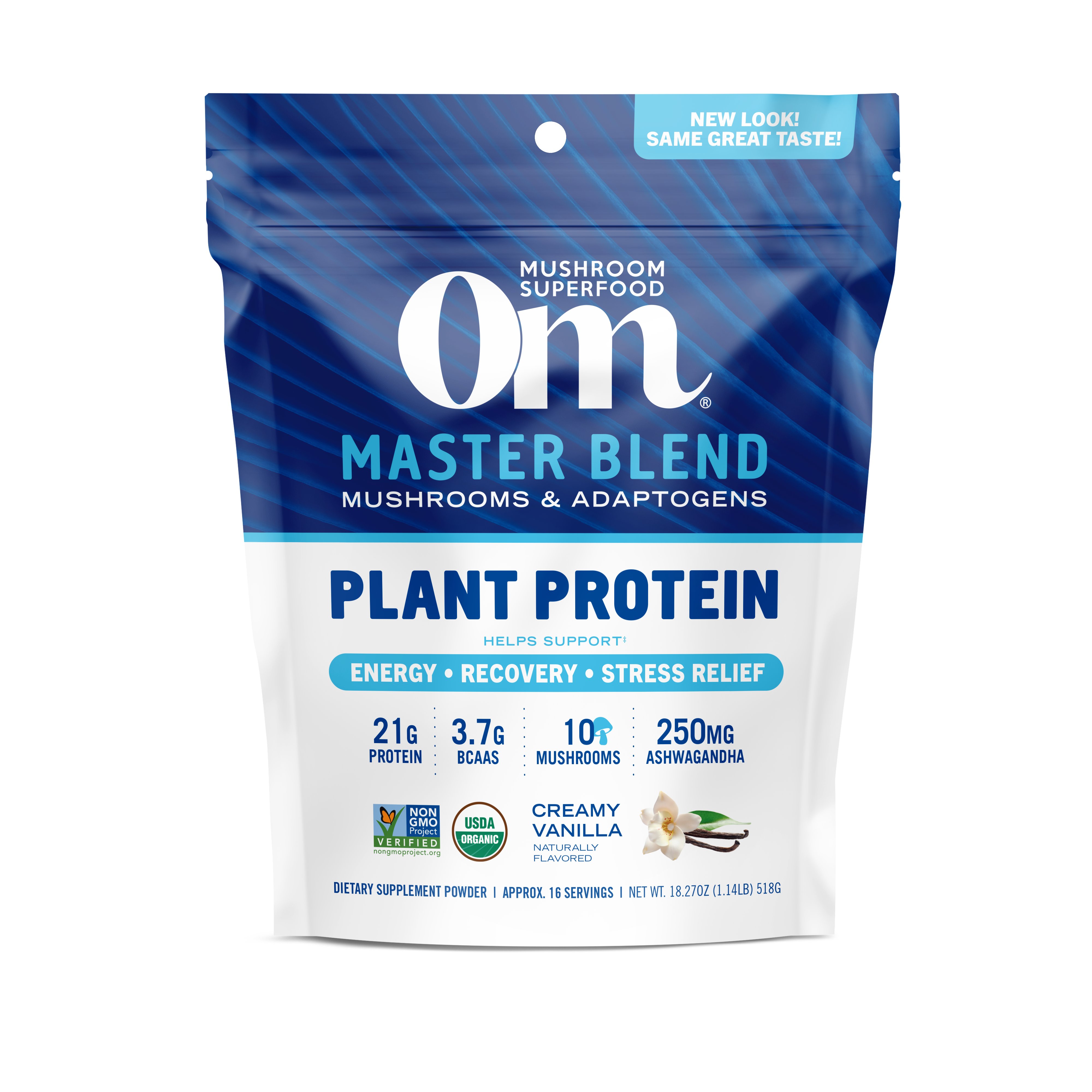 Om Mushroom Superfood Master Blend Plant Protein - Creamy Vanilla - Shop Diet & fitness at H-E-B