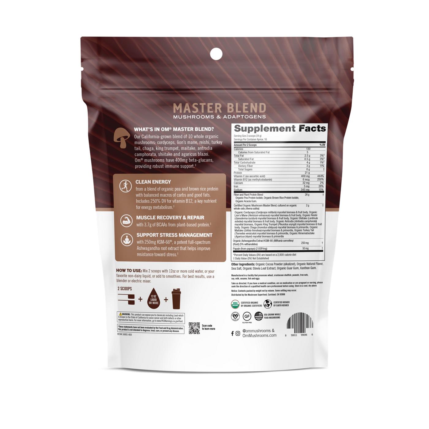 Om Mushroom Superfood Master Bend Plant Protein - Creamy Chocolate - Shop Diet & fitness at H-E-B