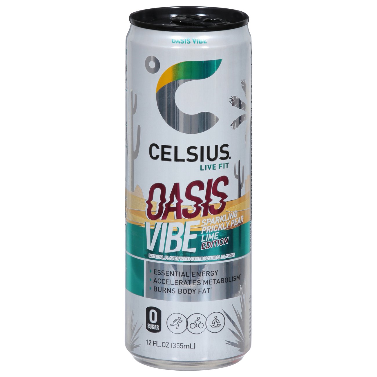 Celsius Sparkling Zero Sugar Energy Drink - Oasis Vibe Prickly Pear ...