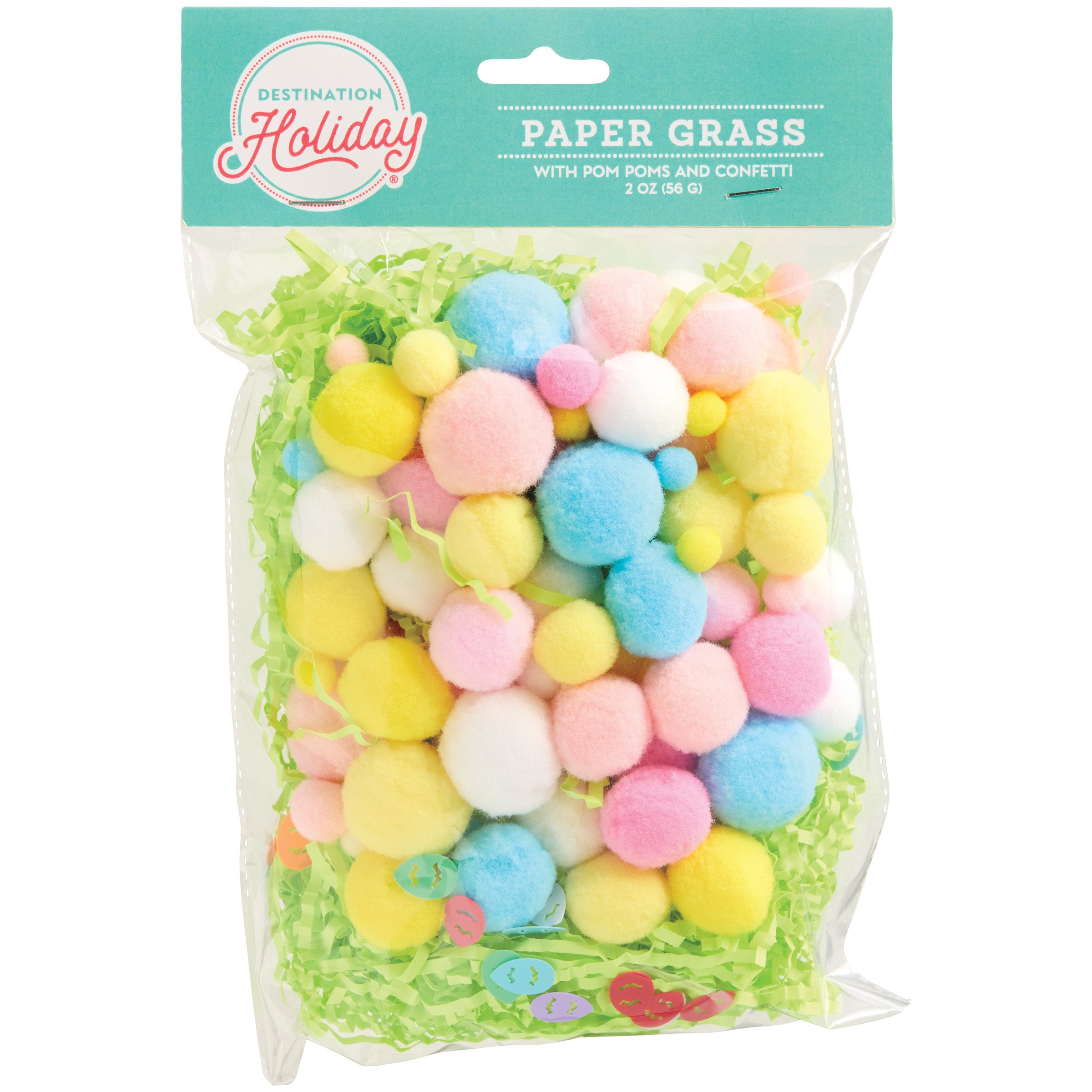 Destination Holiday Easter Paper Grass with Pom Pom & Confetti - Shop ...