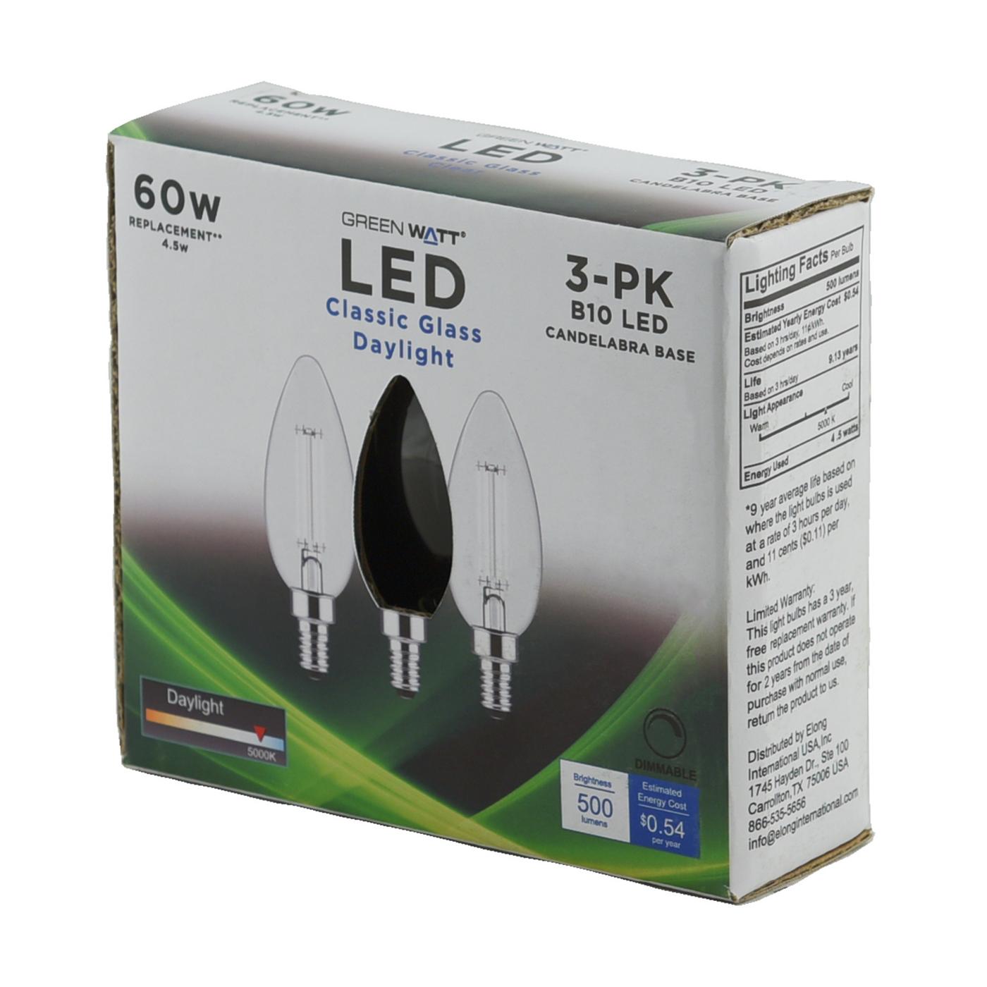 Green Watt B10 60-Watt Clear E12 LED Light Bulbs - Daylight - Shop ...