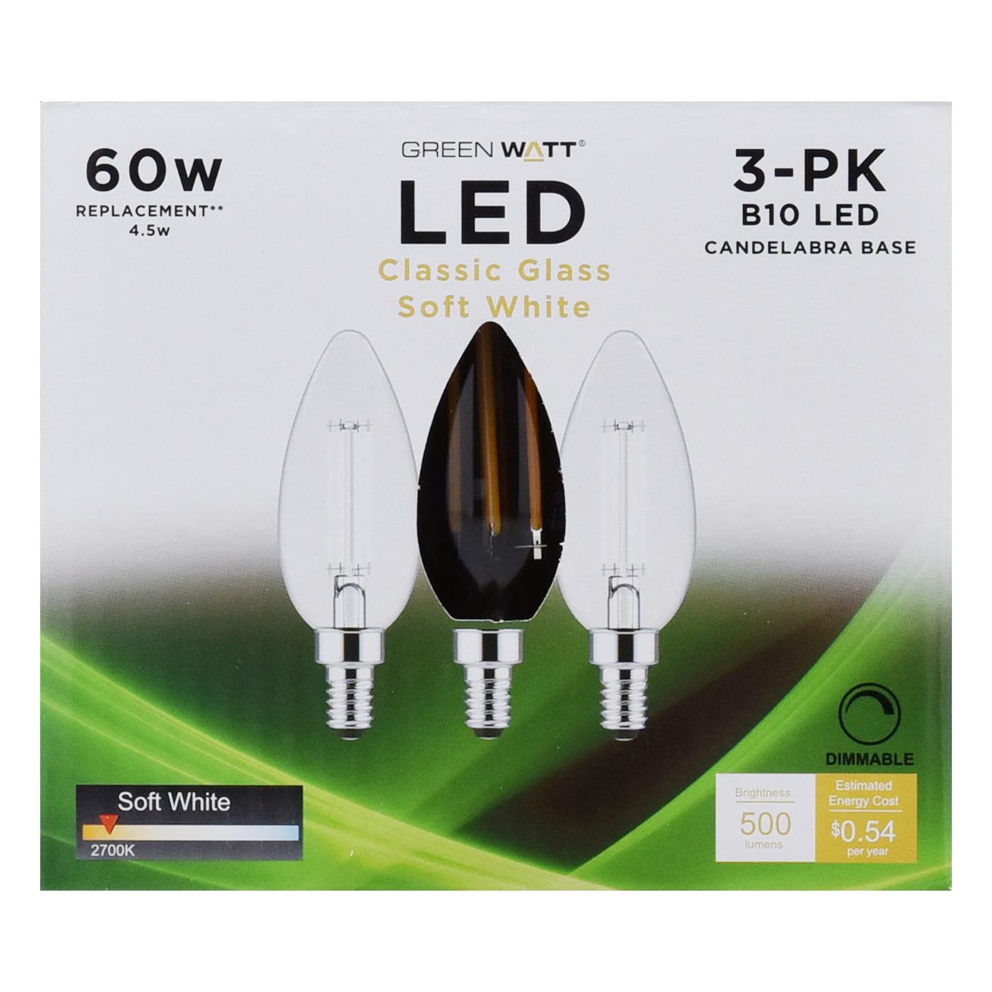 Green Watt B10 60-Watt Clear E12 LED Light Bulbs - Soft White - Shop ...