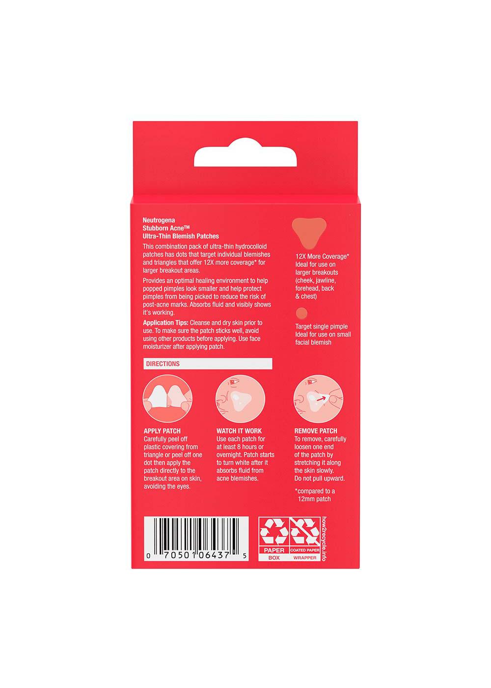 Neutrogena Stubborn Acne Hydrocolloid Blemish Patches - Shop Facial ...