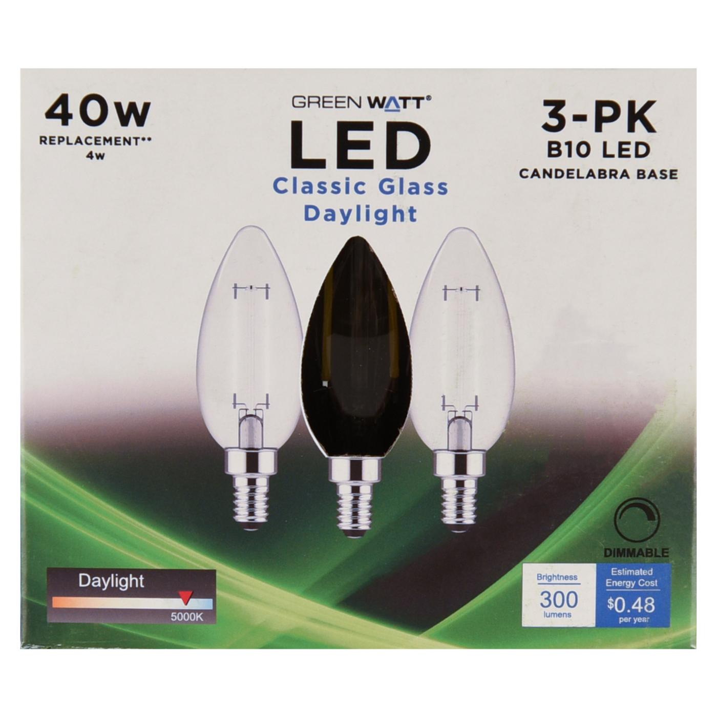Green Watt B10 40-Watt Clear E12 LED Light Bulbs - Daylight - Shop ...