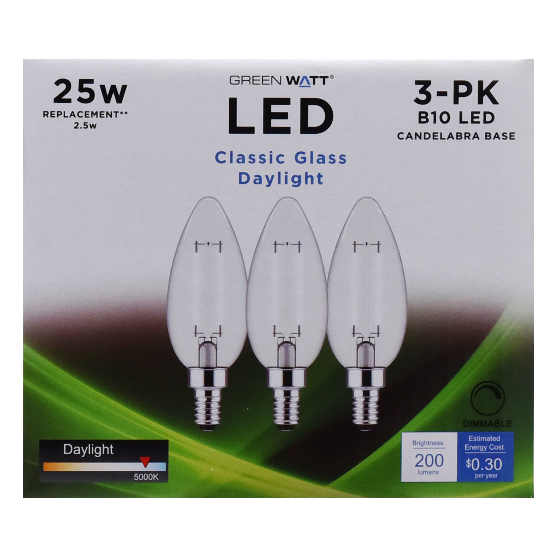 Green Watt B10 25-Watt Clear E12 LED Light Bulbs - Soft White - Shop ...