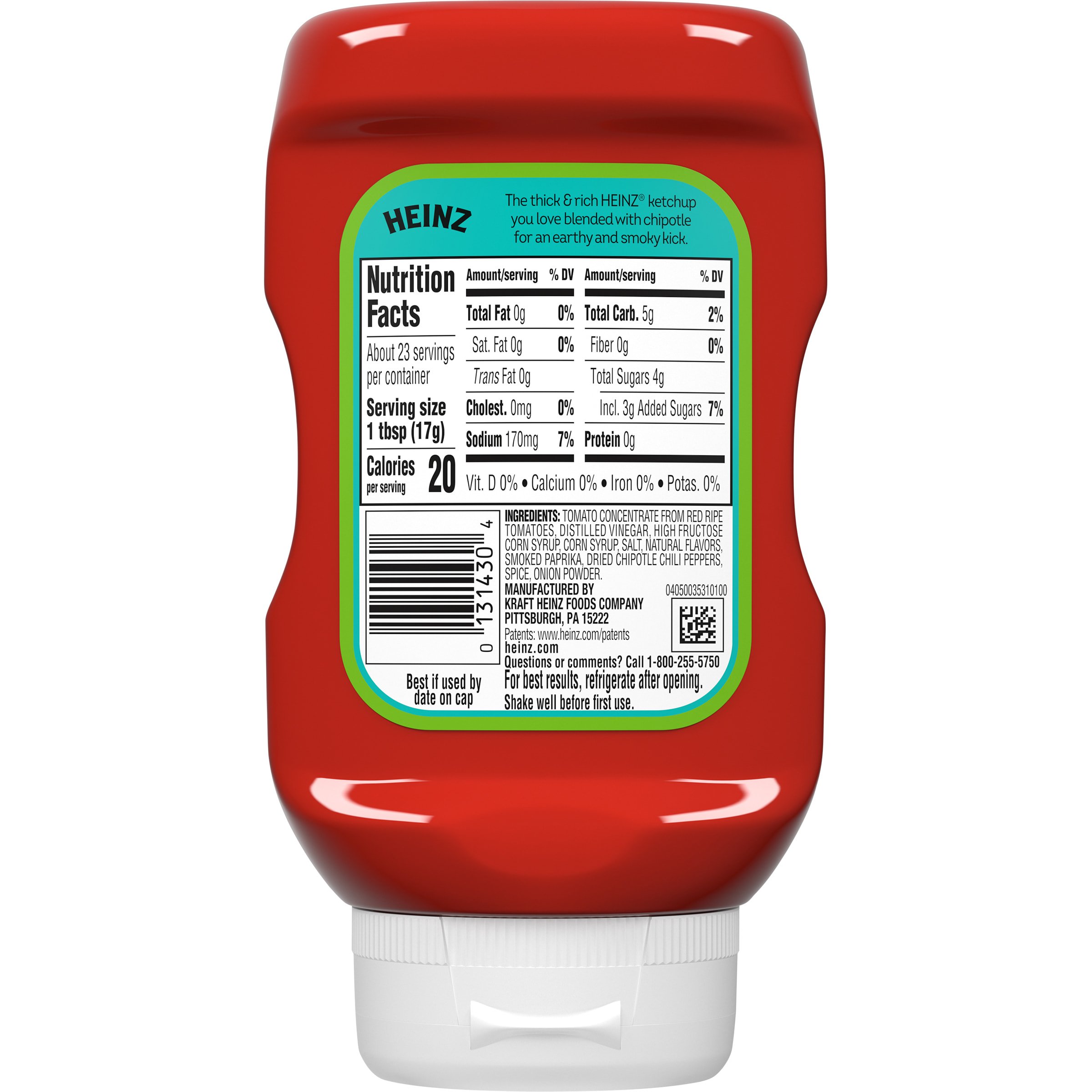 Heinz Ketchup Back Label