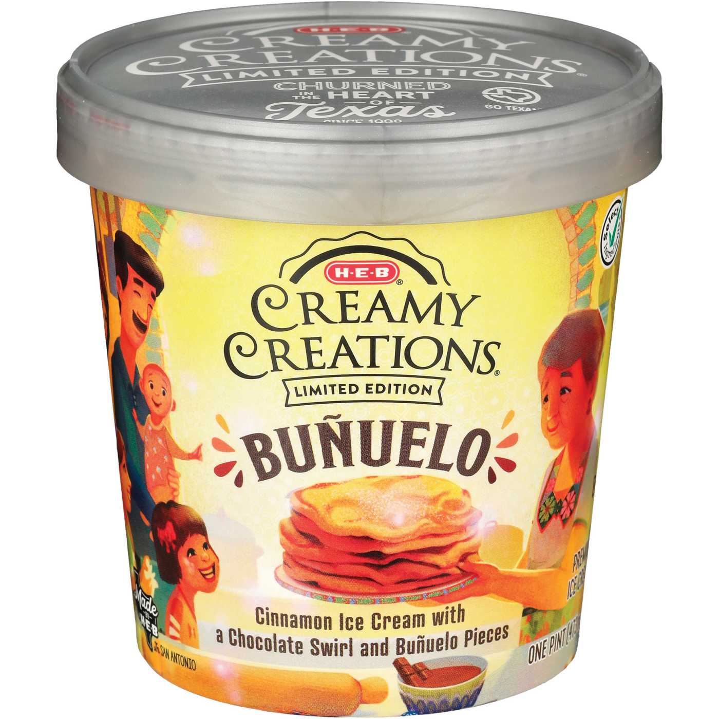 H-E-B Creamy Creations Buñuelo Ice Cream - Shop Ice cream at H-E-B