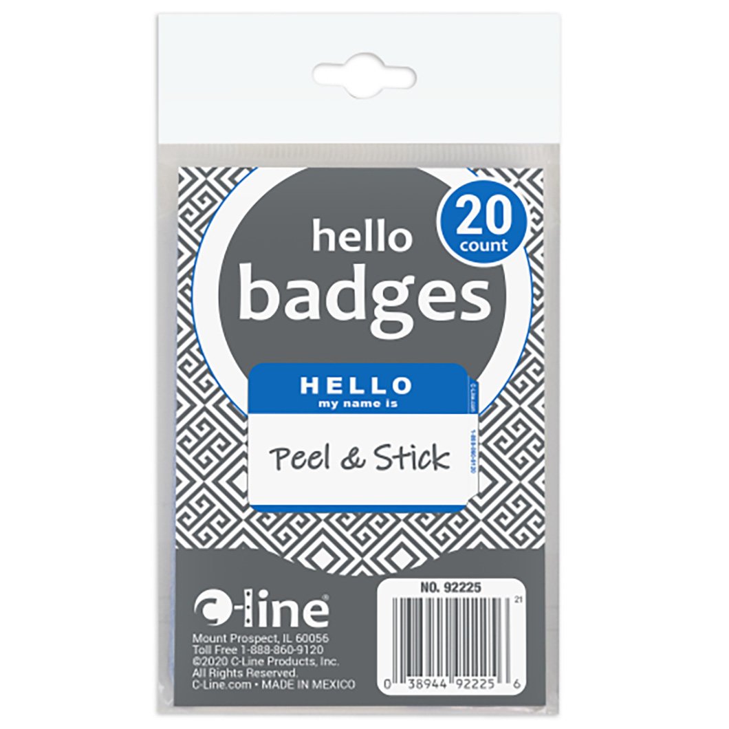 C-Line Hello My Name Is Peel & Stick Badge - Blue - Shop Dividers ...