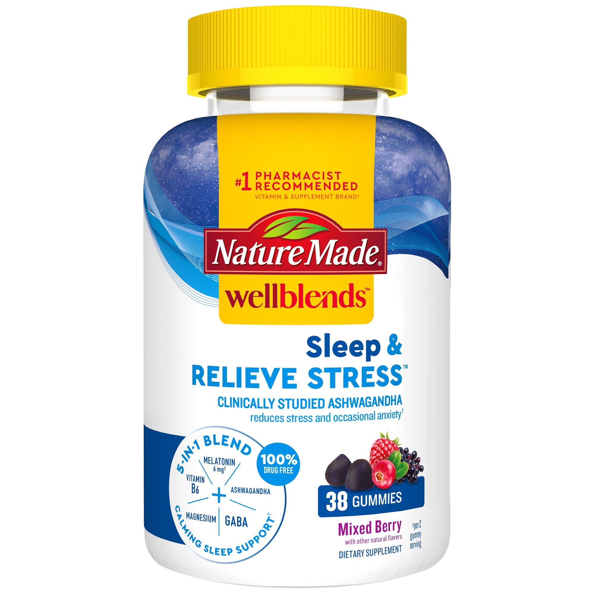 Naturemade Wellblends Sleep & Relieve Stress Gummies - Mixed Berry ...