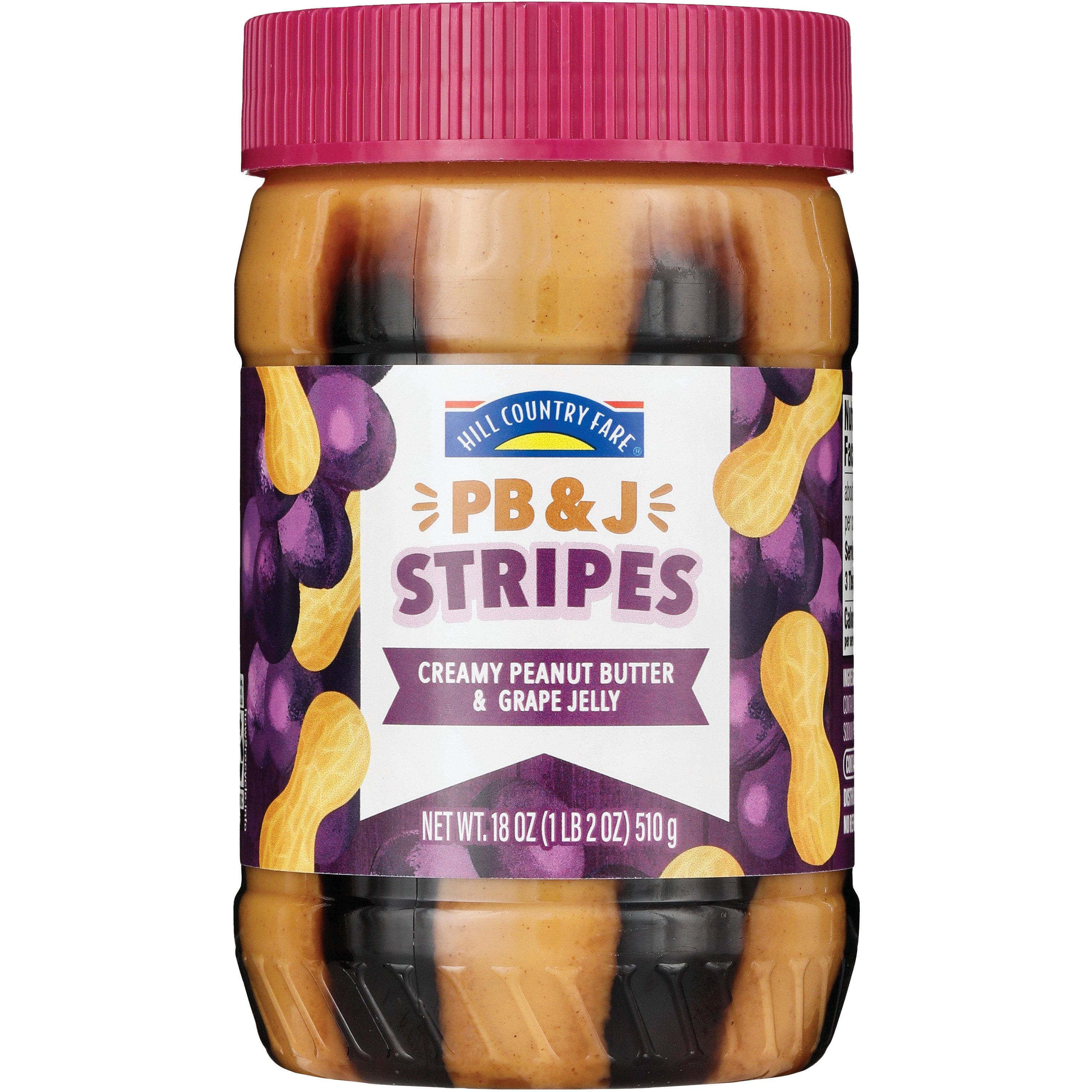 Hill Country Fare PB&J Stripes - Creamy Peanut Butter & Grape Jelly ...