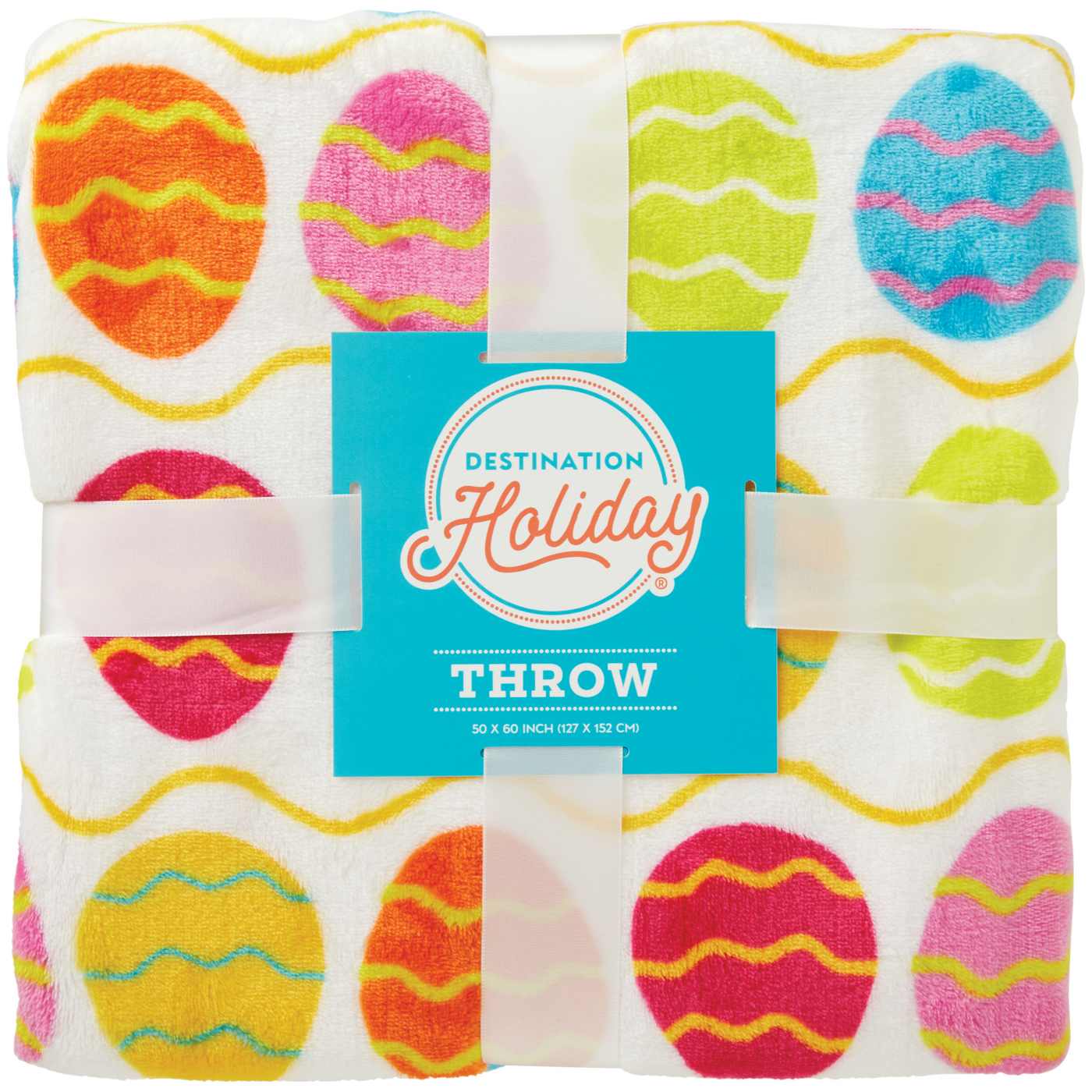 Destination Holiday Easter Egg Plush Throw Blanket - White - Shop ...