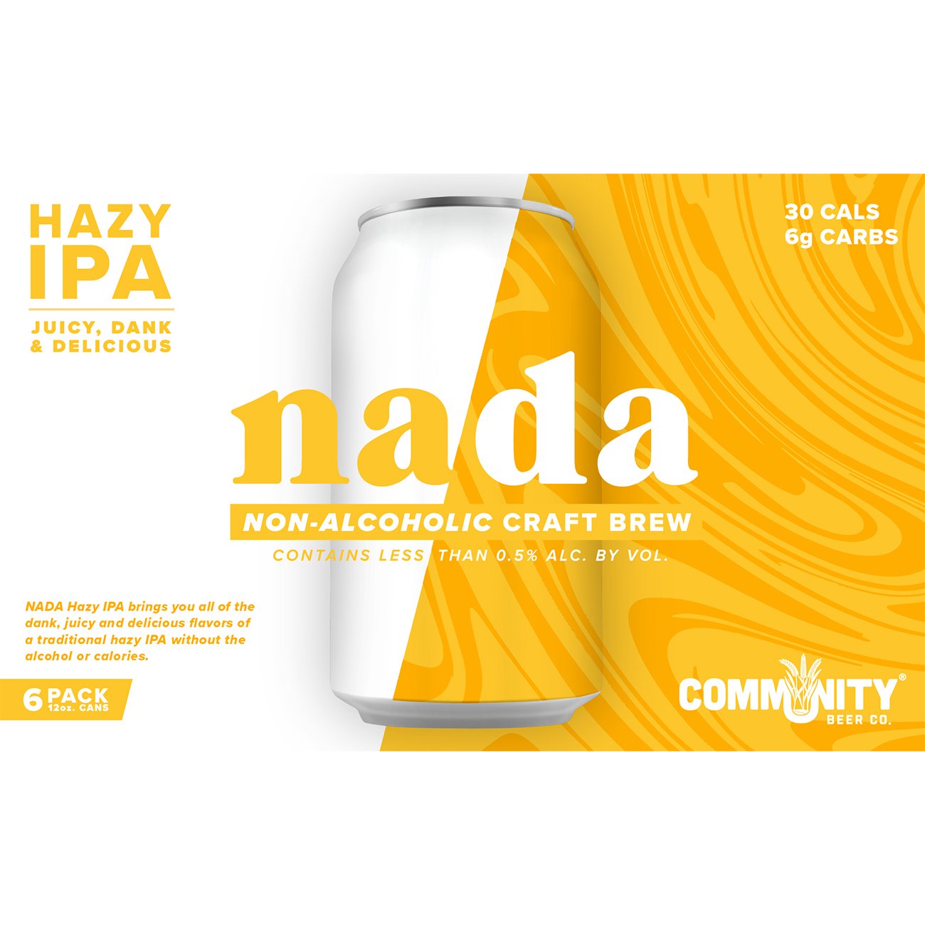Community Beer Non Alcoholic Nada Hazy IPA Craft Beer 6 pk Cans - Shop ...