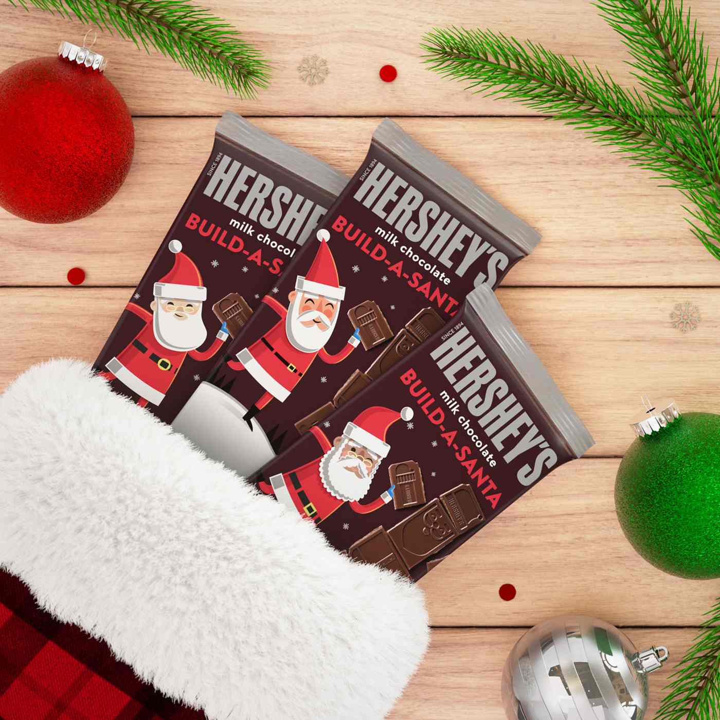 Hershey's Milk Chocolate Build-A-Santa Christmas Candy - Shop Candy at ...