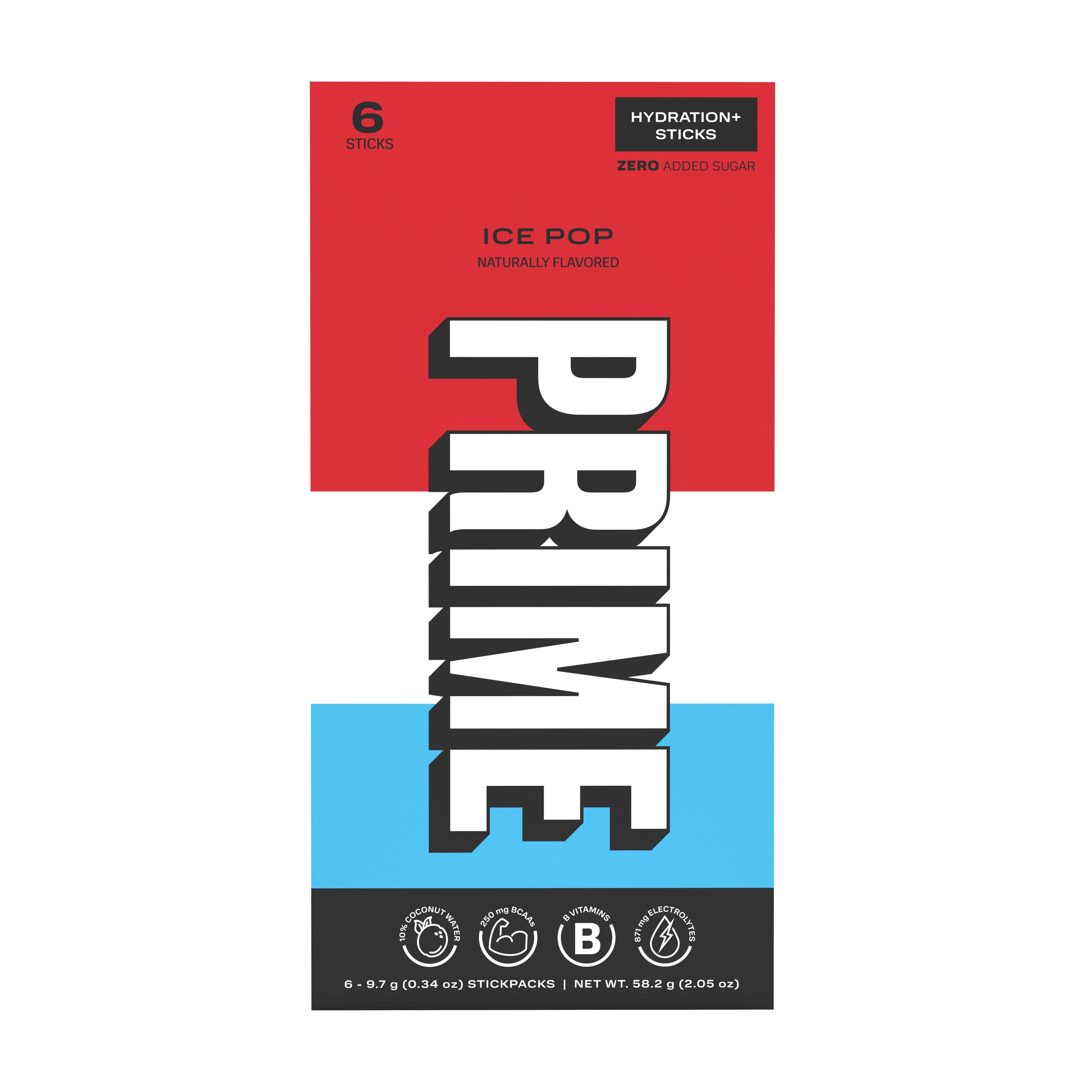 PRIME Hydration Zero Added Sugar Stick Packs - Ice Pop - Shop Mixes ...