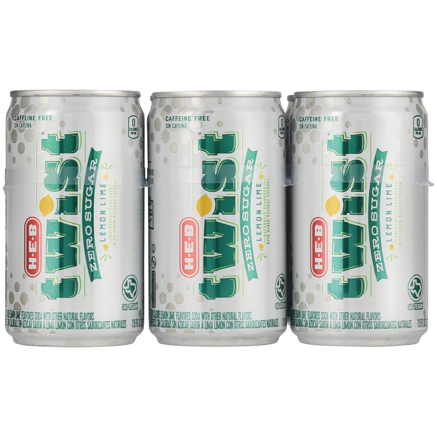 H-E-B Zero Sugar Twist Lemon Lime Soda 6 pk Mini Cans - Shop Soda at H-E-B