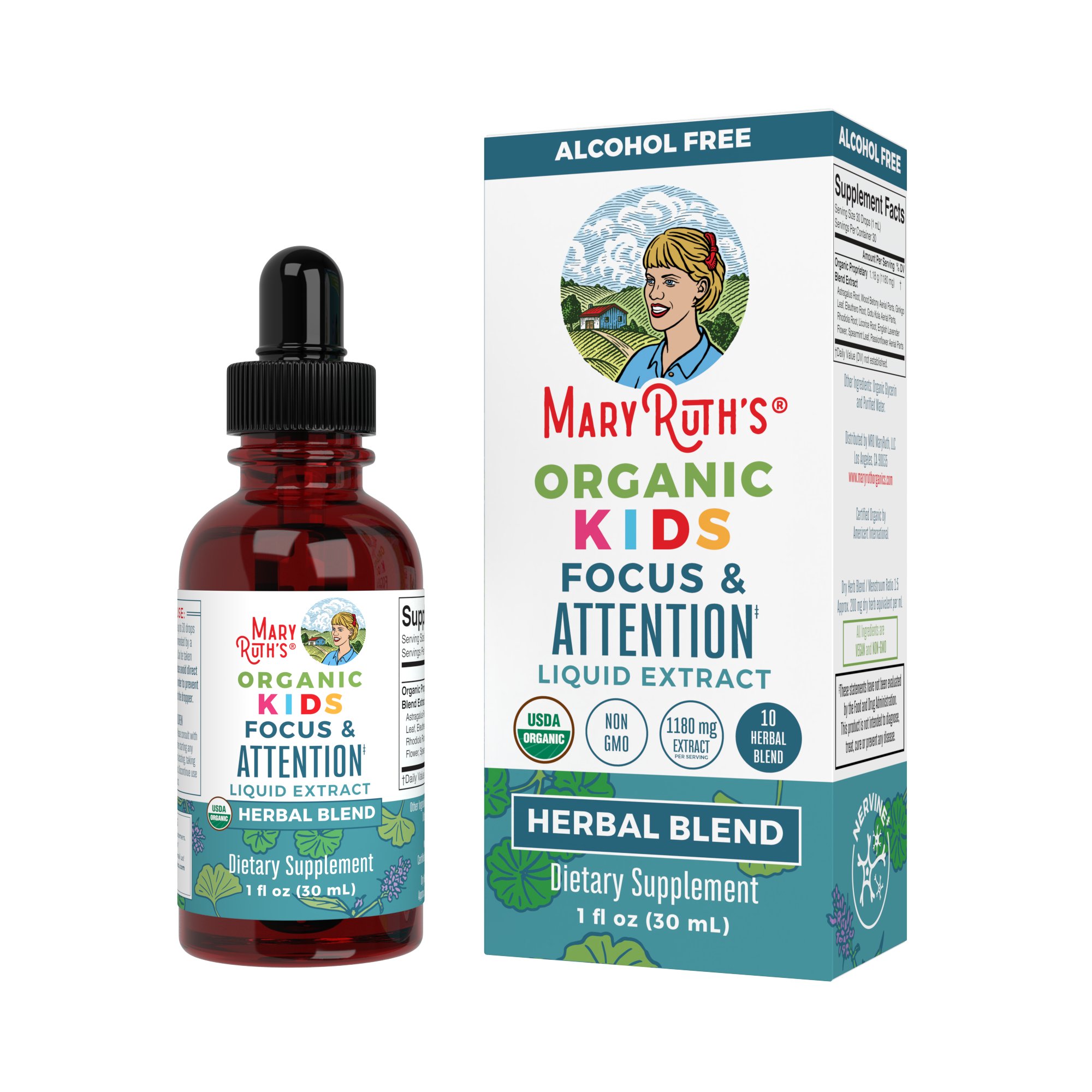 Mary Ruth's Organic Kids' Focus & Attention Liquid Drops, 1 oz ...