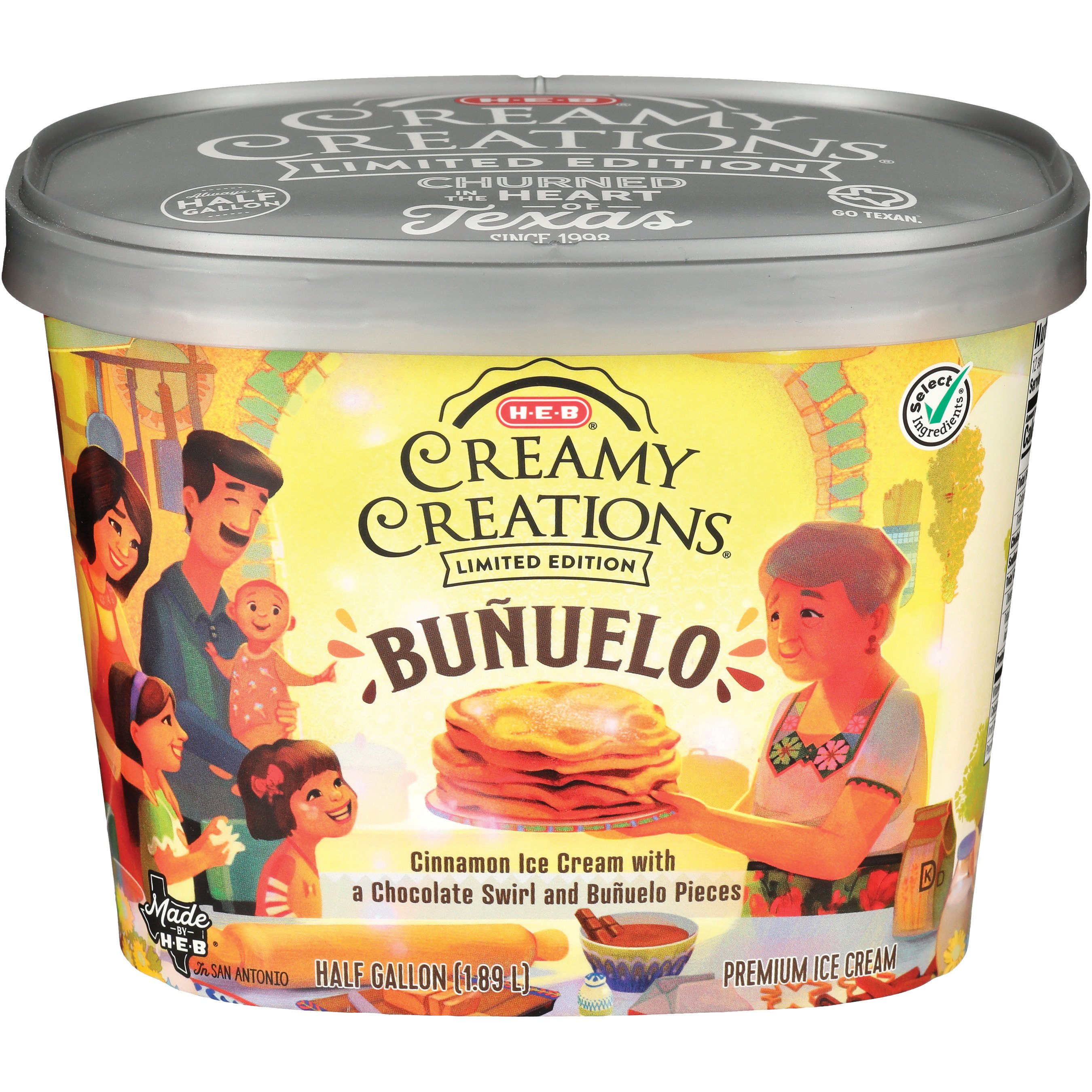 H-E-B Creamy Creations Buñuelo Ice Cream - Shop Ice cream at H-E-B