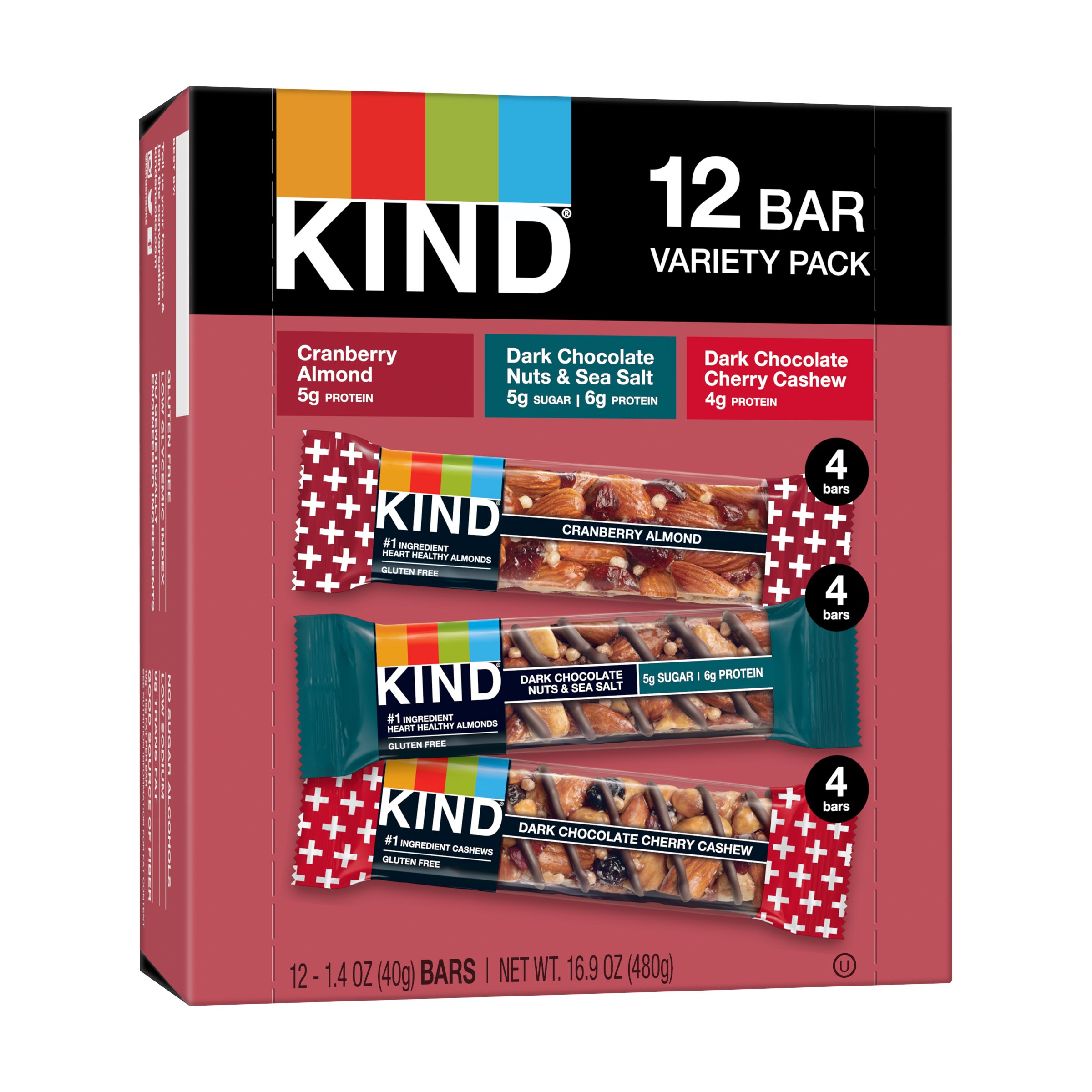 Kind Variety Bar Pack Dark Chocolates Cherry Cranberry - Shop Granola ...