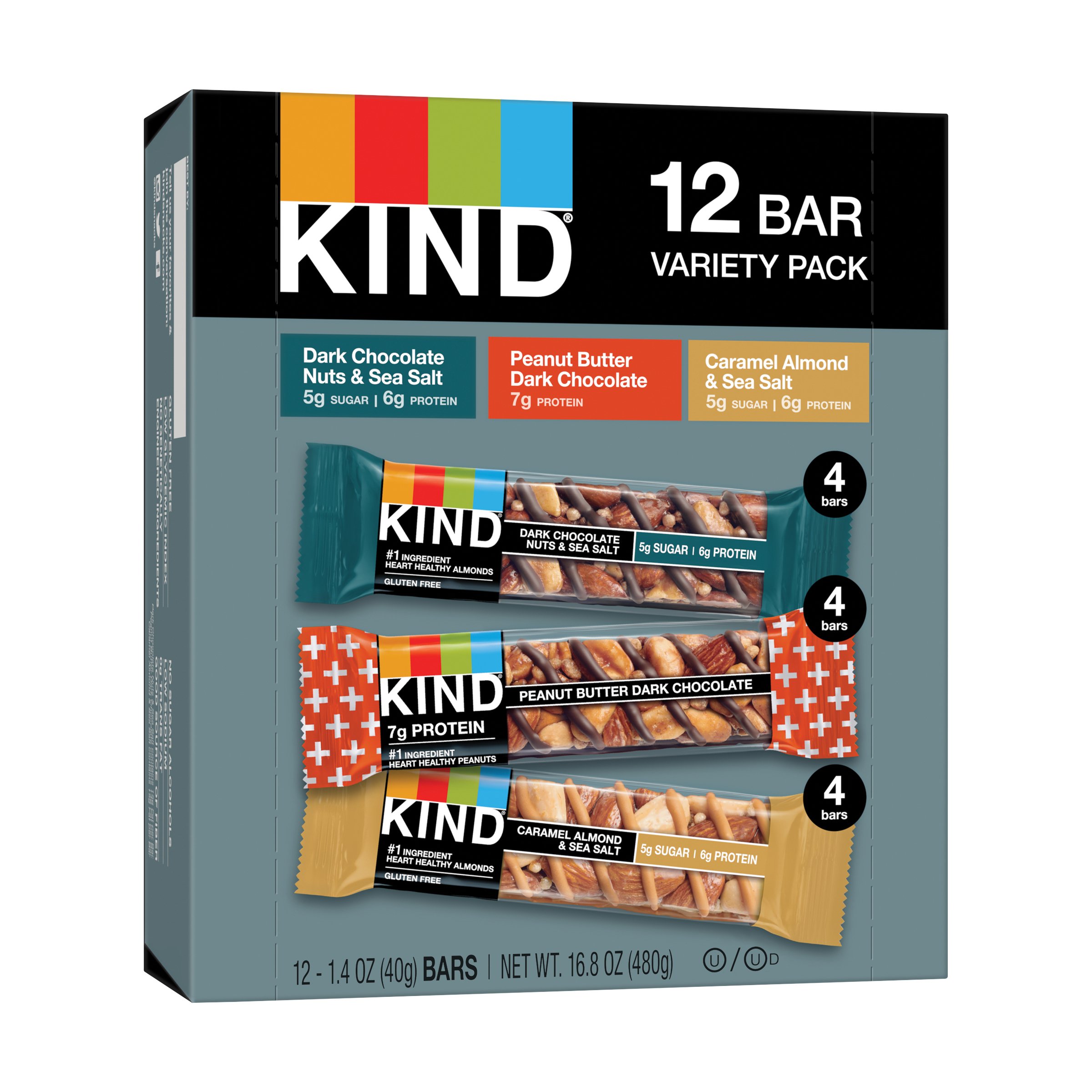 Kind Variety Pack Peanut Butter Dark Chocolates Caramel - Shop Granola ...